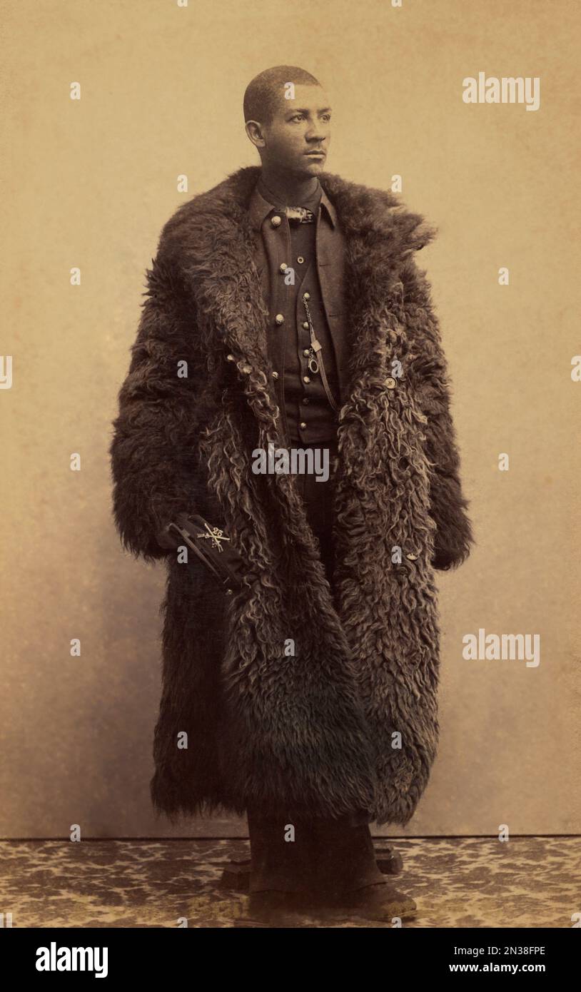 U.S. Buffalo Soldier wearing Buffalo Coat, full-length Portrait ...