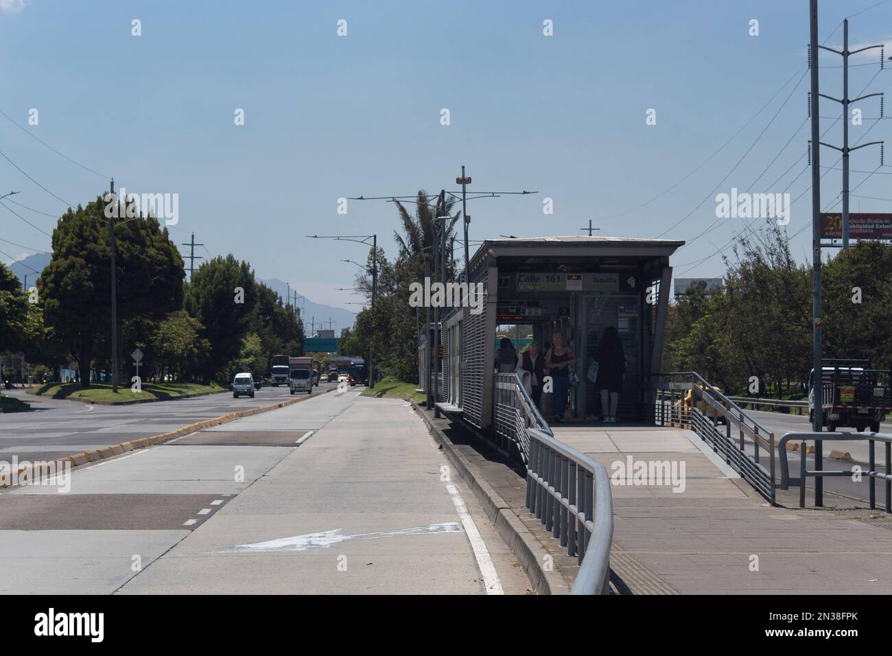BOGOTA, COLOMBIA - Massive transportation system transmilenio station ...