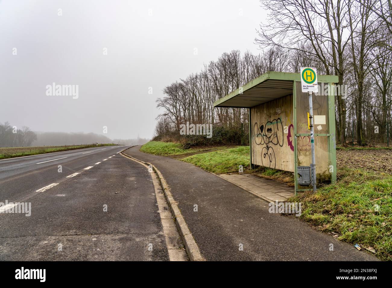 Bus stop, near Unterwestrich, line EK1 village near Erkelenz, public ...