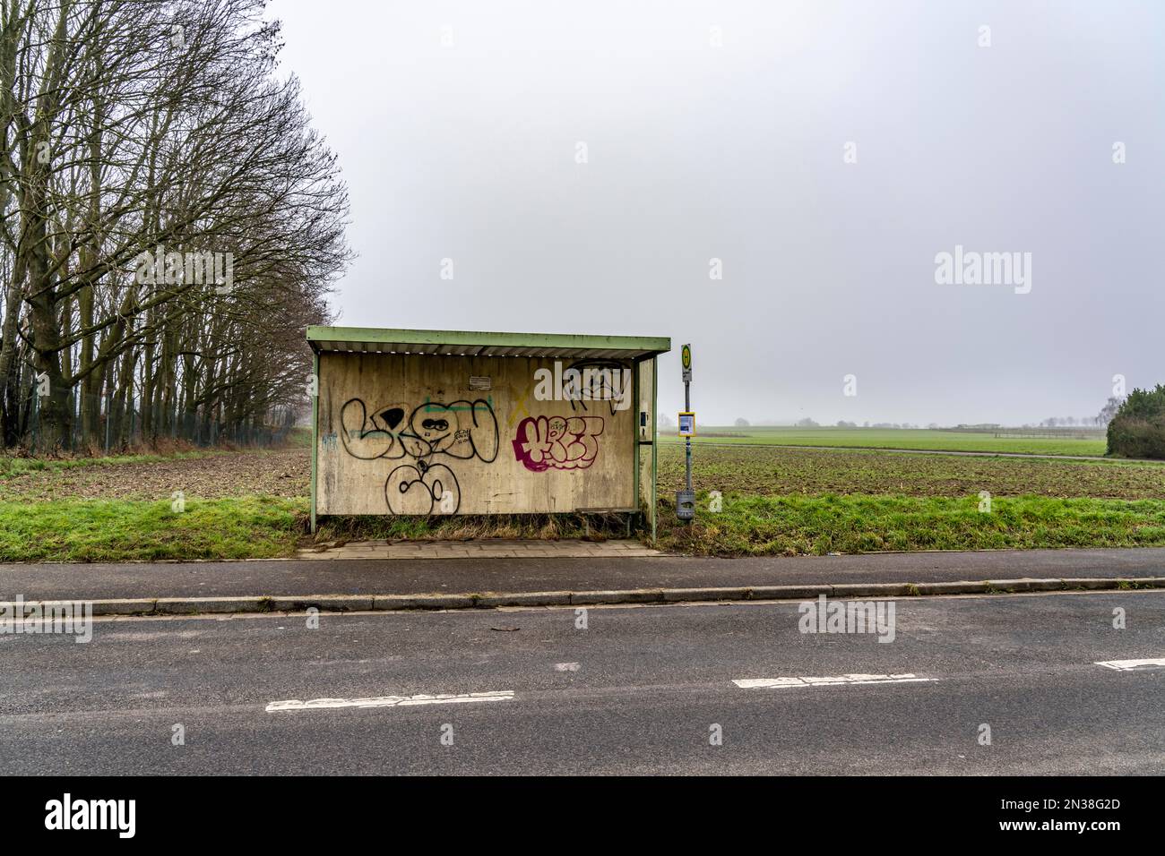 Bus stop, near Unterwestrich, line EK1 village near Erkelenz, public ...