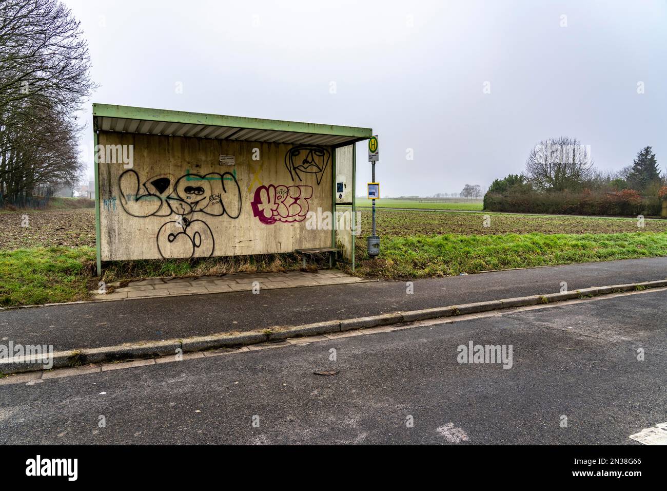Bus stop, near Unterwestrich, line EK1 village near Erkelenz, public ...