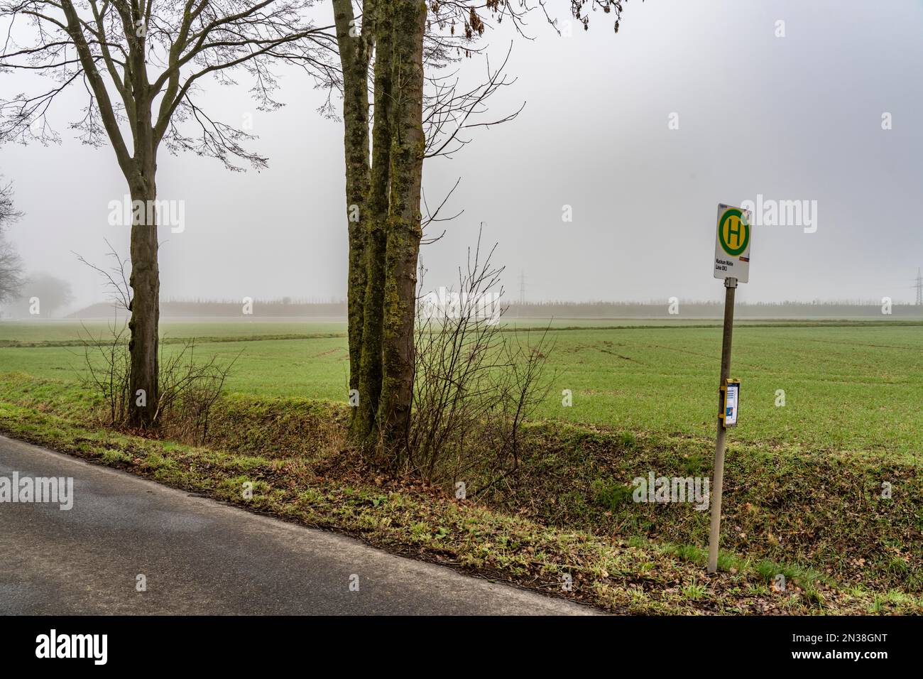 Bus stop, near Kuckum, line EK3 village near Erkelenz, public transport ...