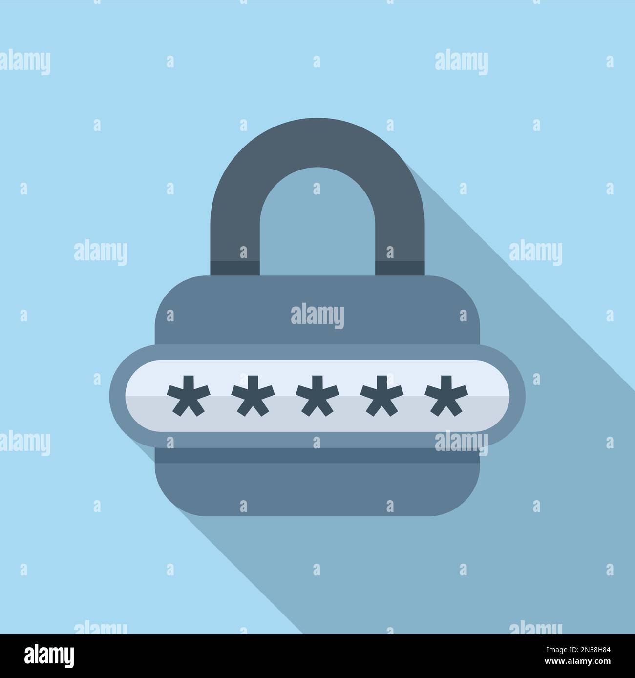 Padlock login icon flat vector. Personal account. Screen app Stock ...