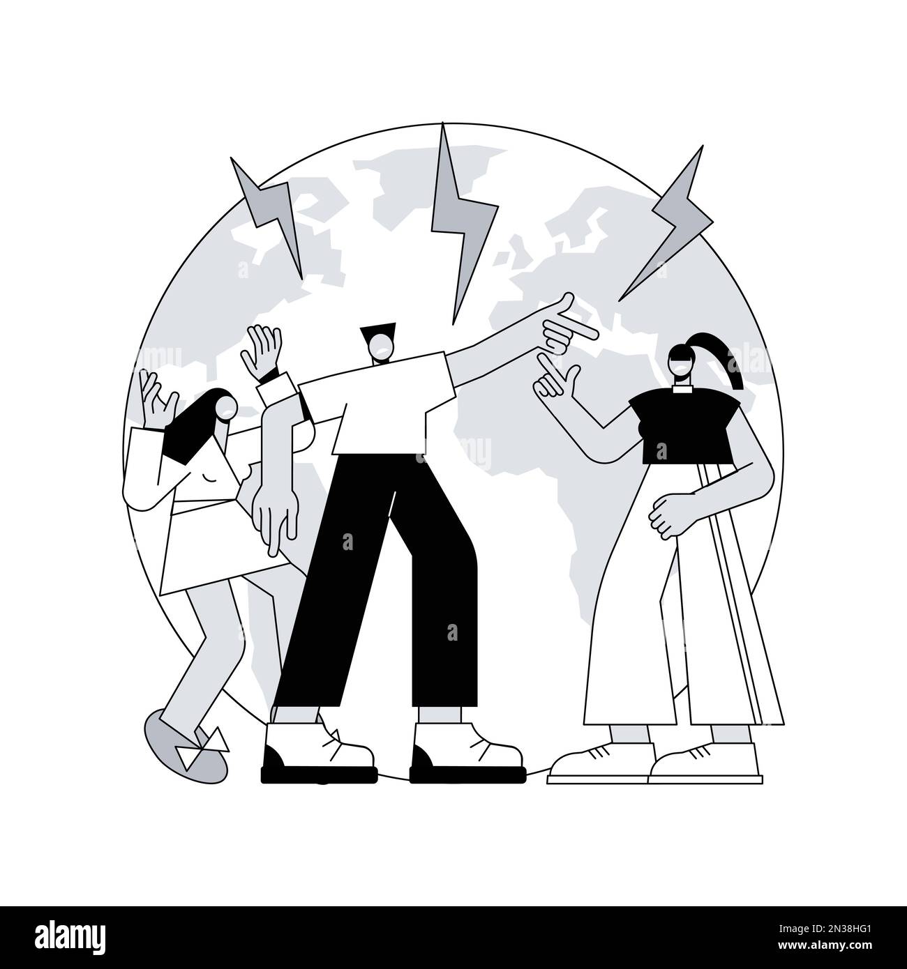 Social conflict abstract concept vector illustration. Social relations ...