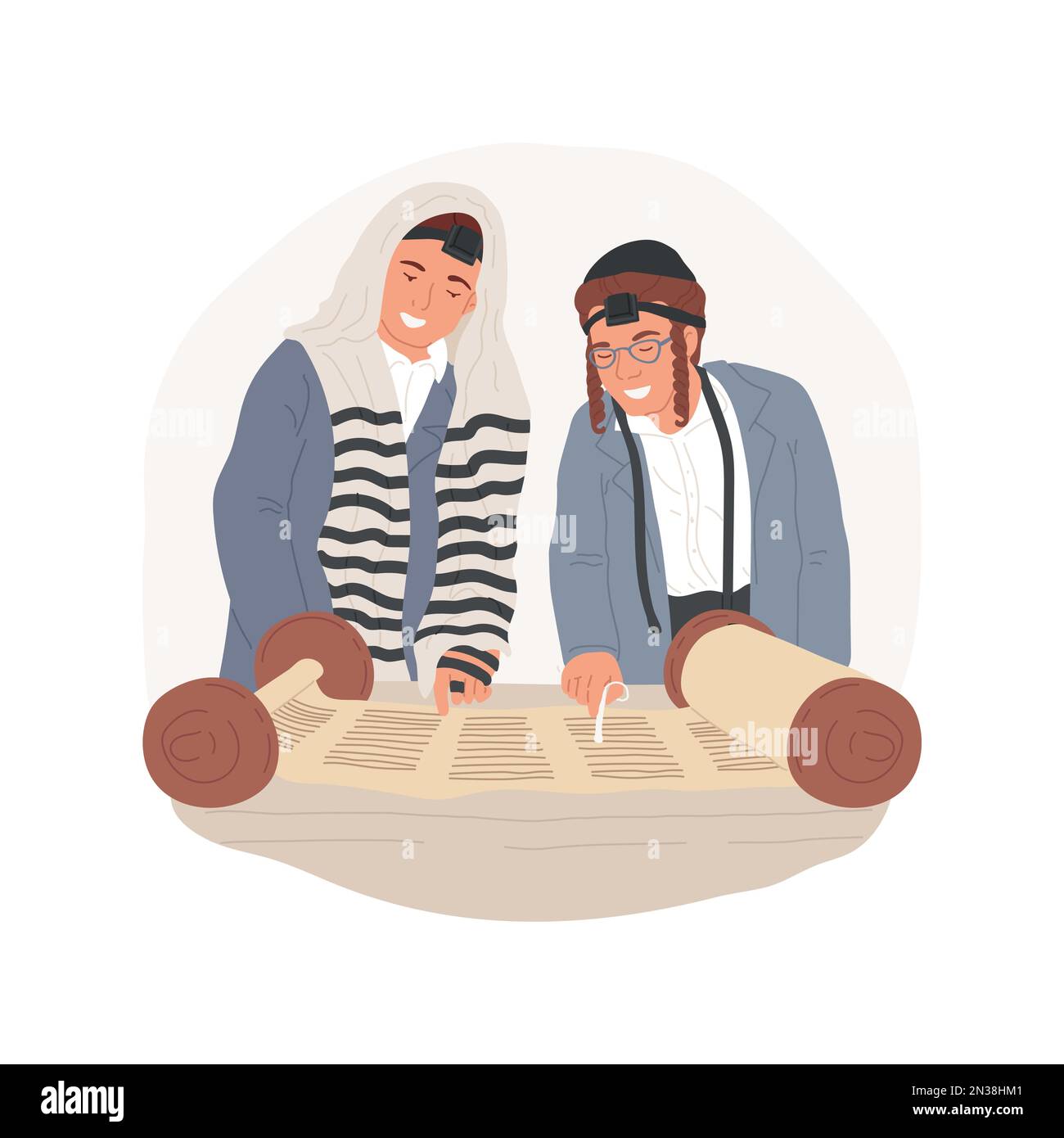 Torah reading isolated cartoon vector illustration. Jewish people ...