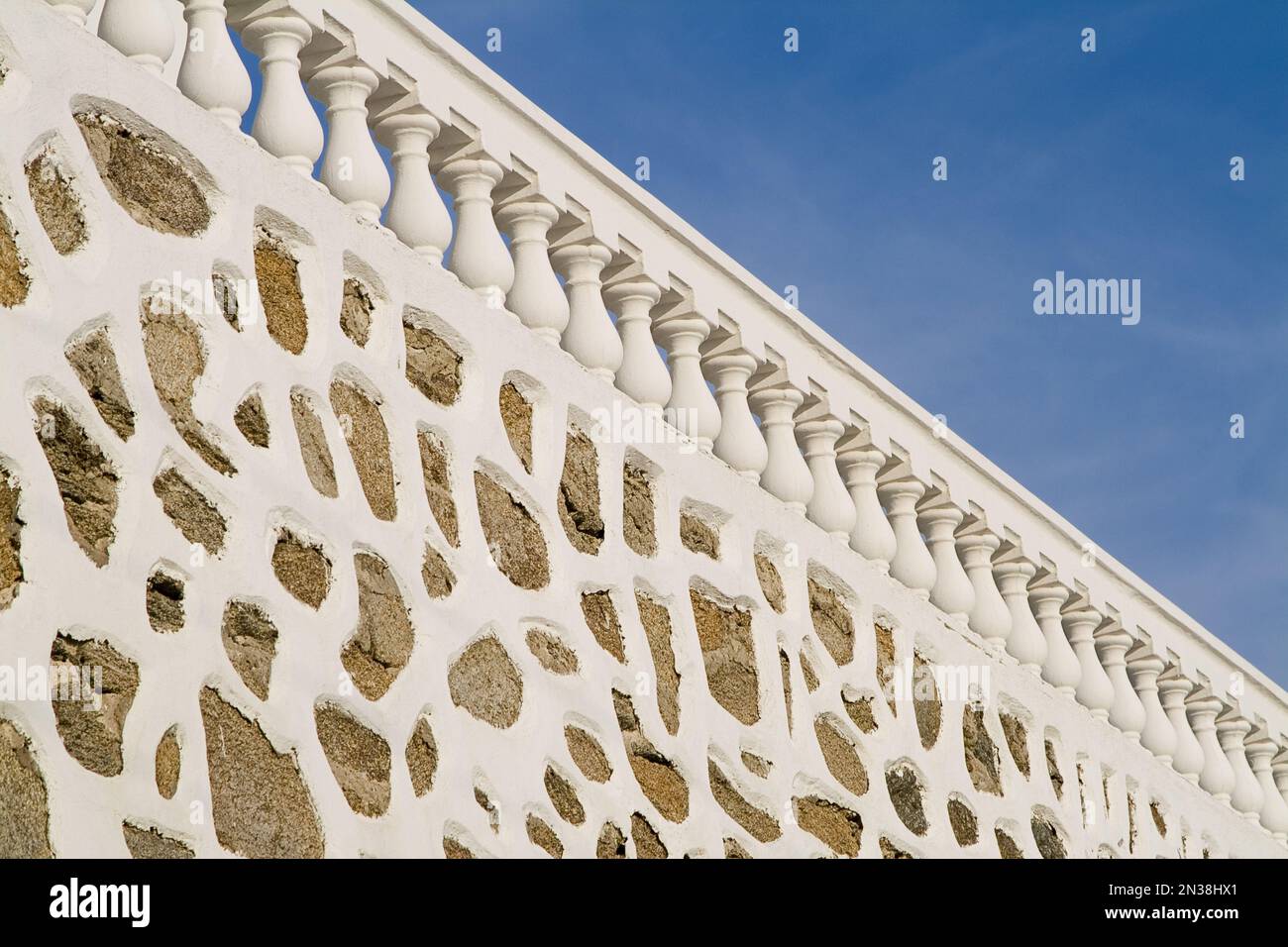 Close Up of Wall And Balustrade, Mykonos Town, Mykonos, Greece Stock ...