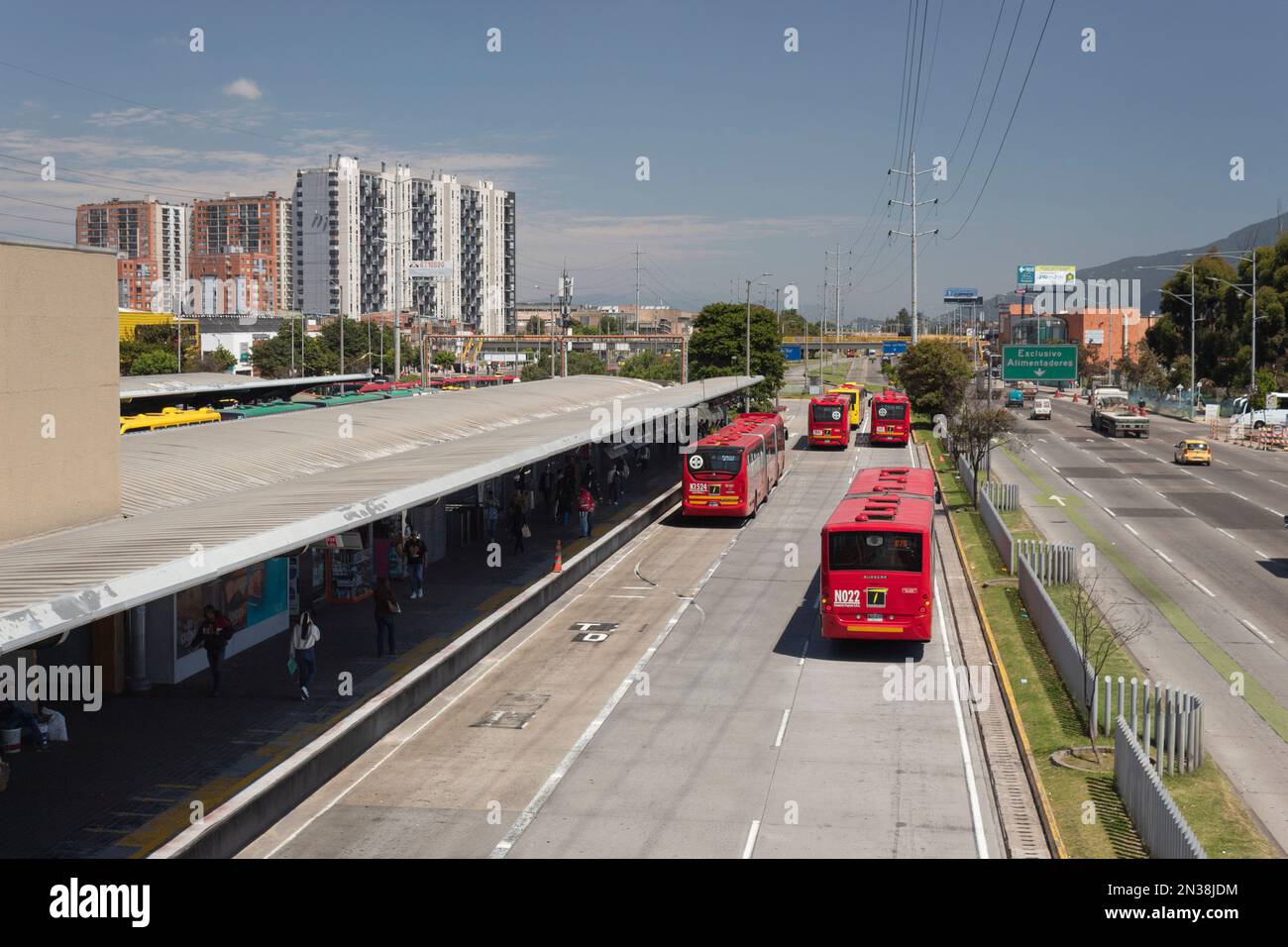 BOGOTA, COLOMBIA - Massive bus transportation system north central ...