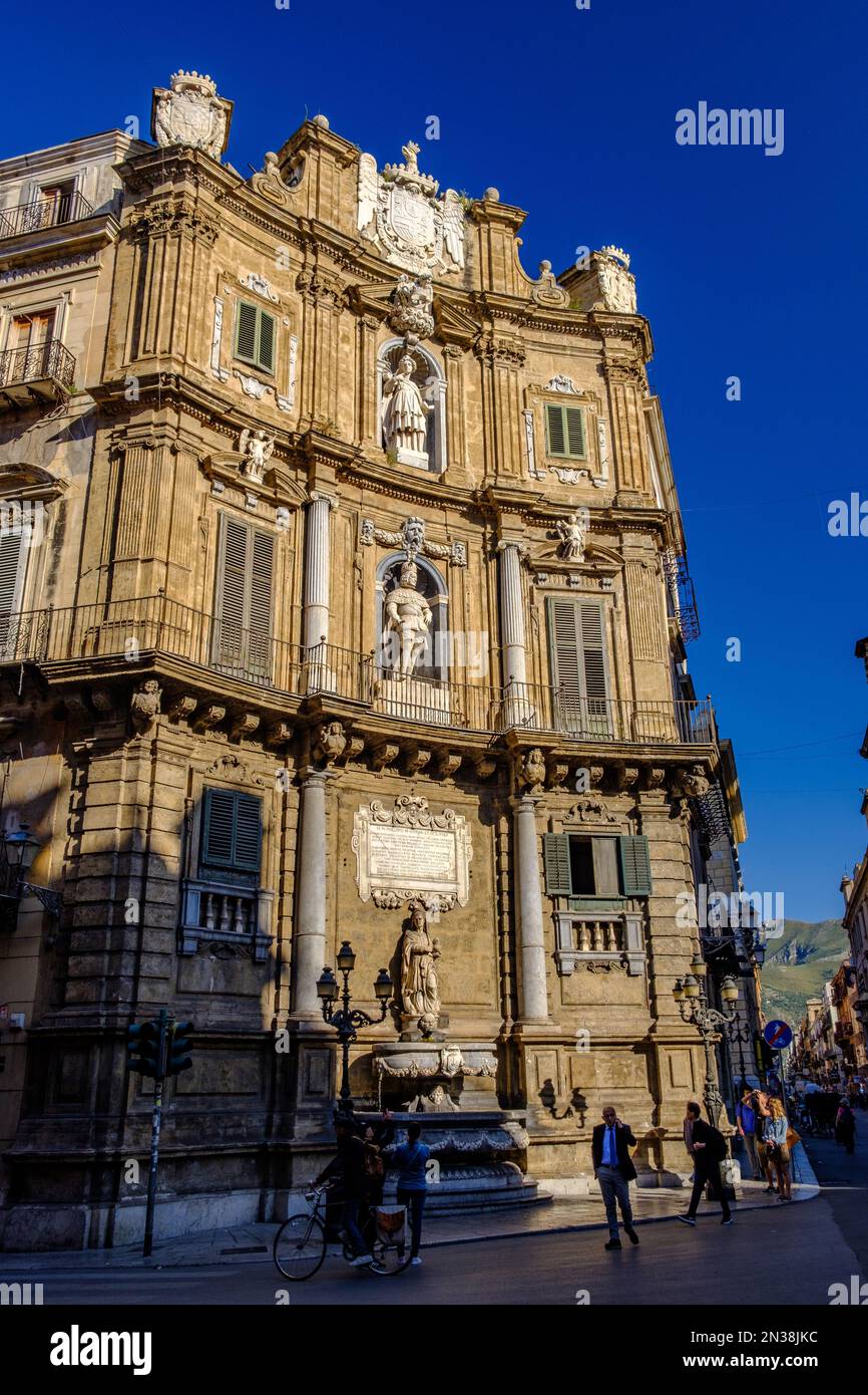 A vertical shot of the ancient monuments in Palermo, Sicily, Italy with ...