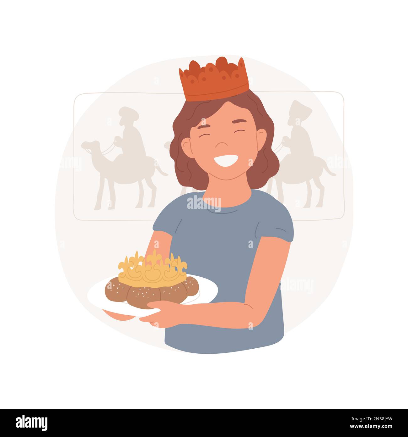 Epiphany isolated cartoon vector illustration. Young and smiling girl ...