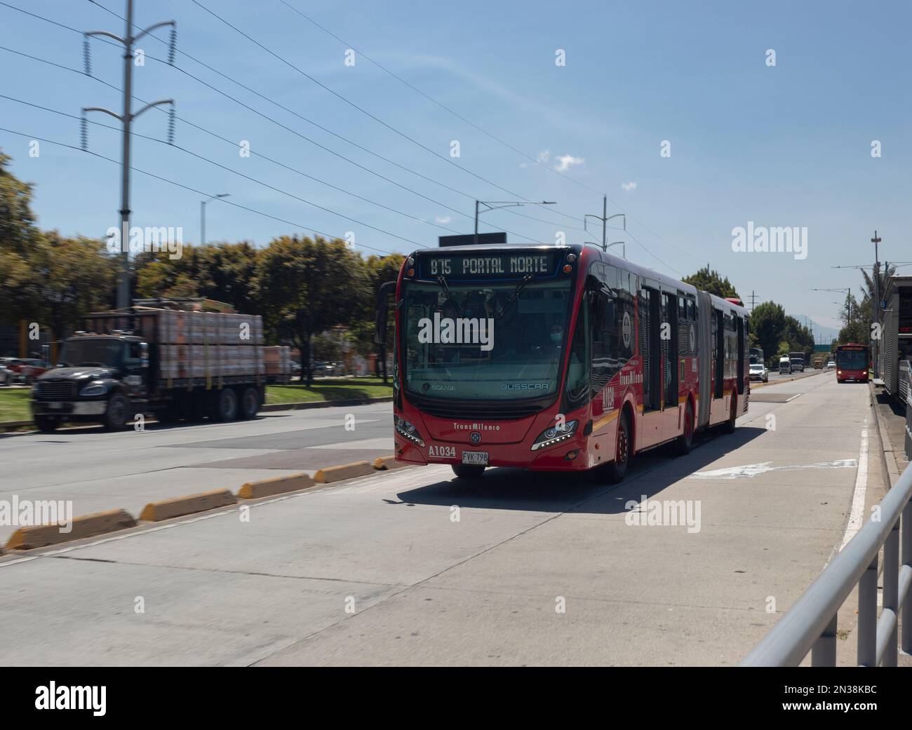 BOGOTA, COLOMBIA - Colombian transmilenio massive transportation system ...
