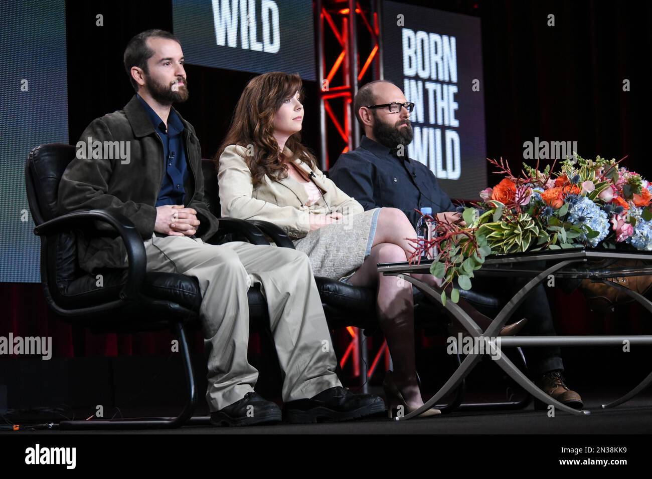 Peter Bird, from left, Audrey Bird, and executive producer Yoshi Stone ...