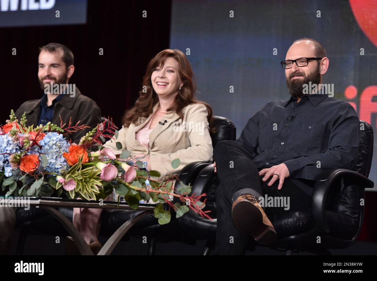 Peter Bird, from left, Audrey Bird, and executive producer Yoshi Stone ...