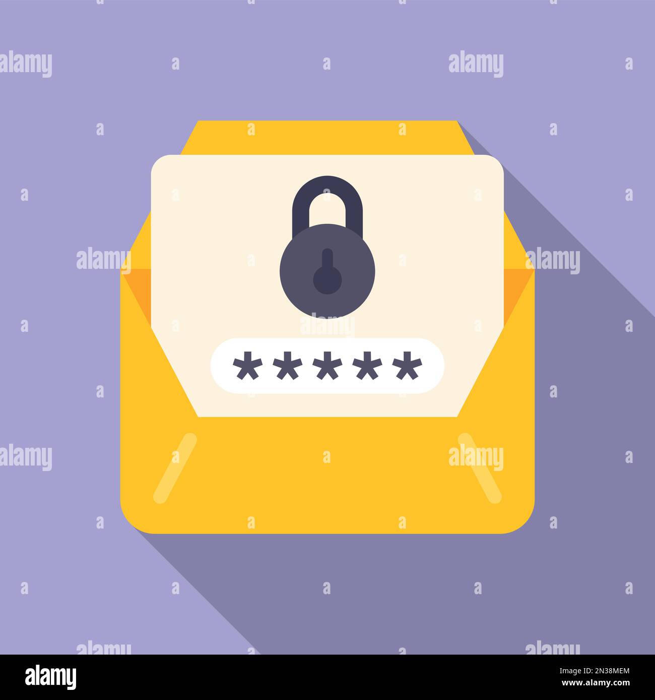 Mail lock icon flat vector. Screen reset. Policy system Stock Vector ...
