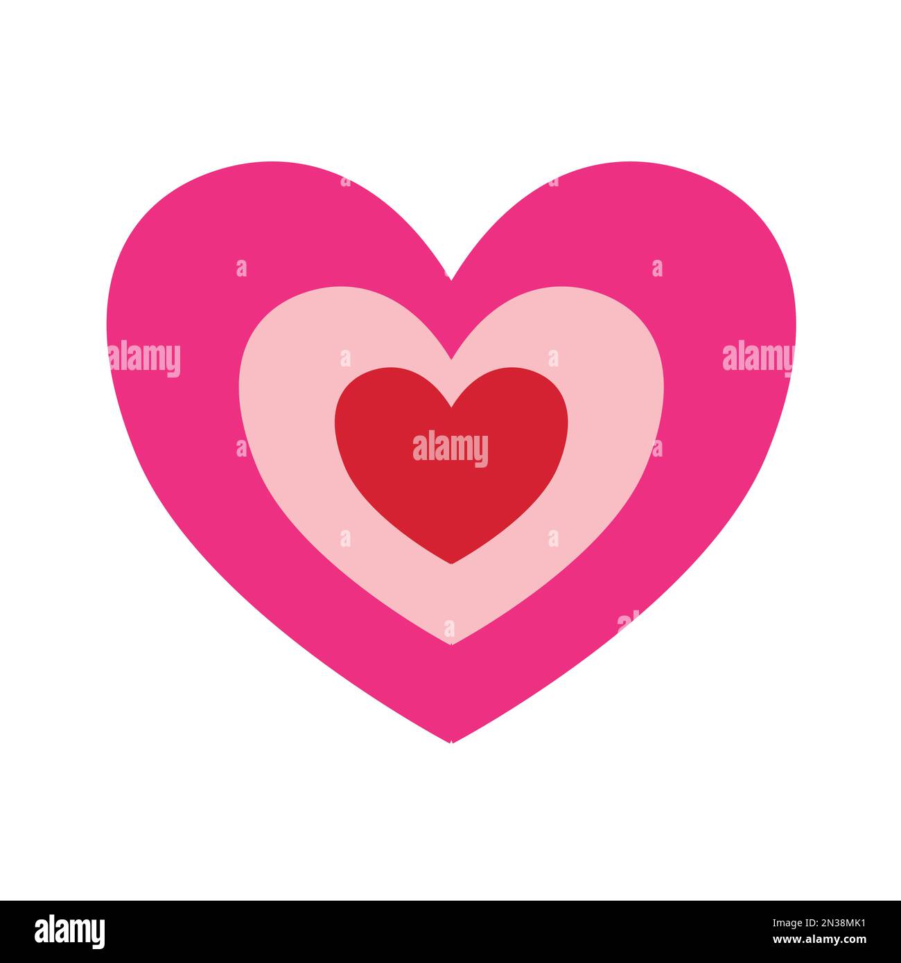 Vector flat groovy pink heart isolated on white background Stock Vector ...