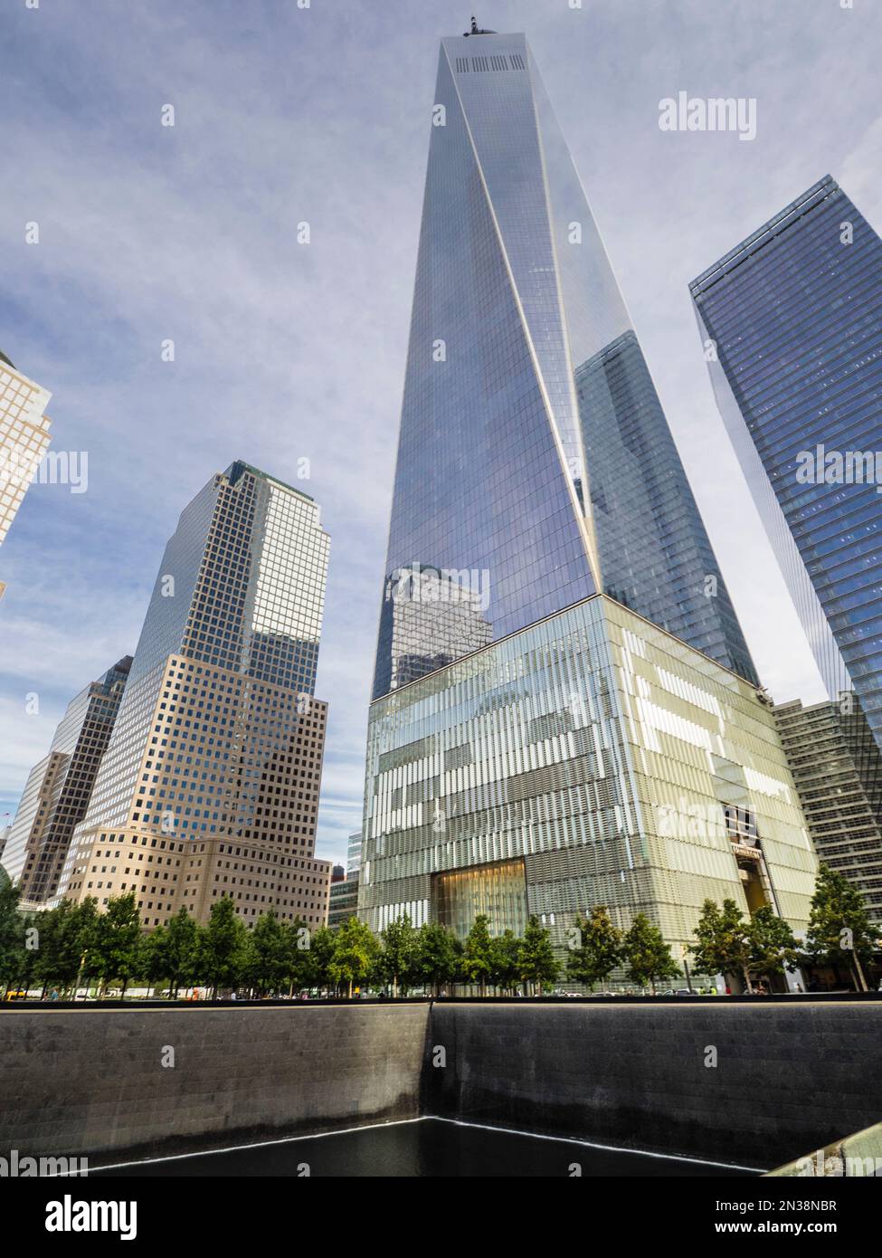 One World Trade Centre and Memorial Pool, Financial District, New York ...