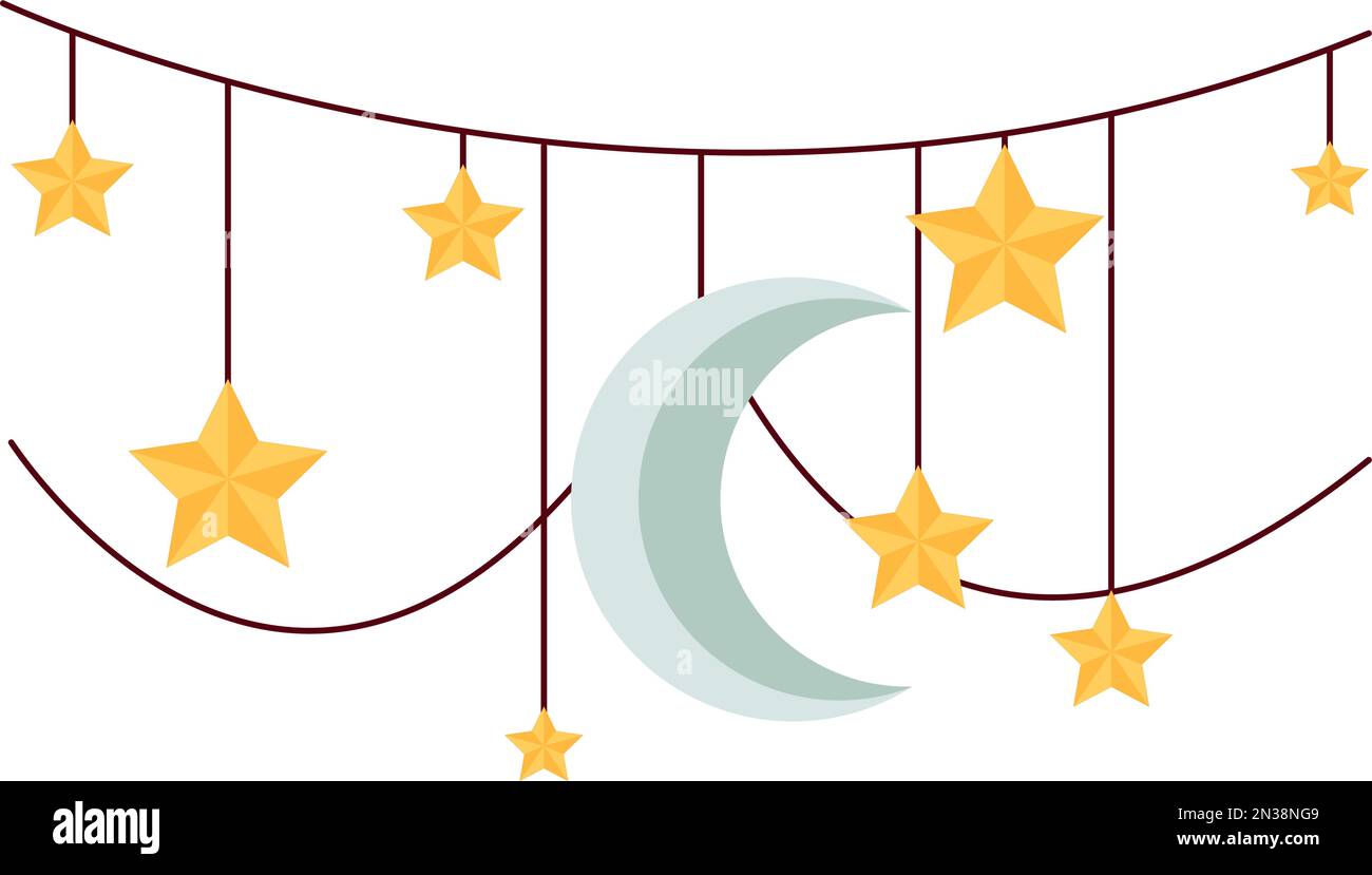 Stars moon hanging Stock Vector Images - Alamy