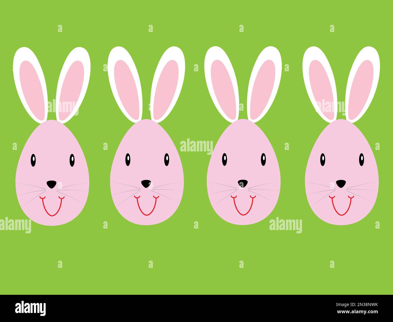 Pink eggs with rabbit faces and ears, Easter concept Stock Vector Image ...