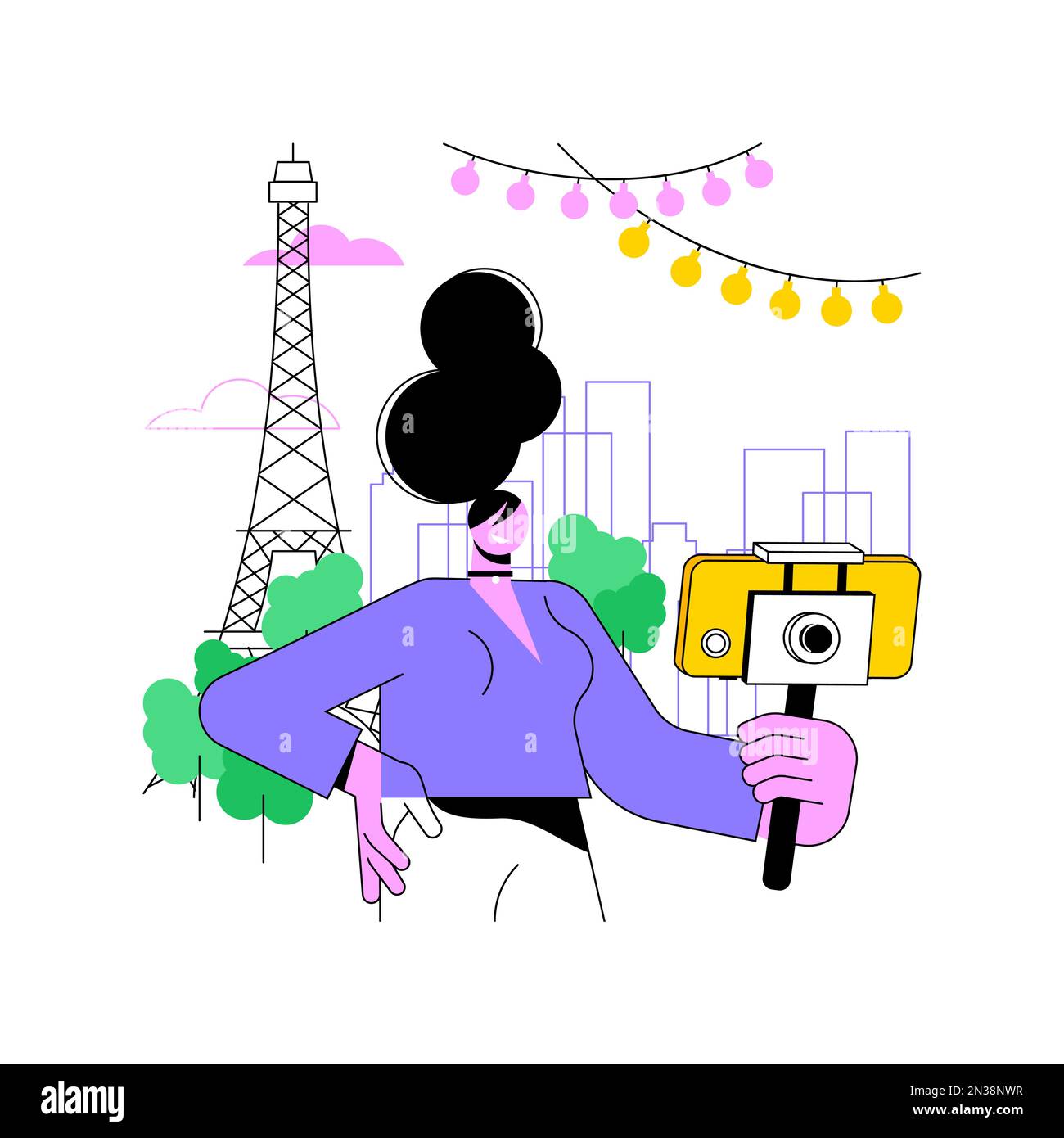 Livestreaming isolated cartoon vector illustrations. Travel blogger ...