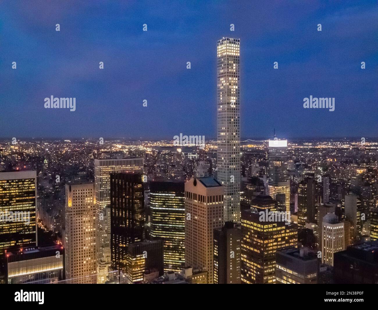 View from Top of the Rock Observation Deck at Twilight, Rockefeller ...