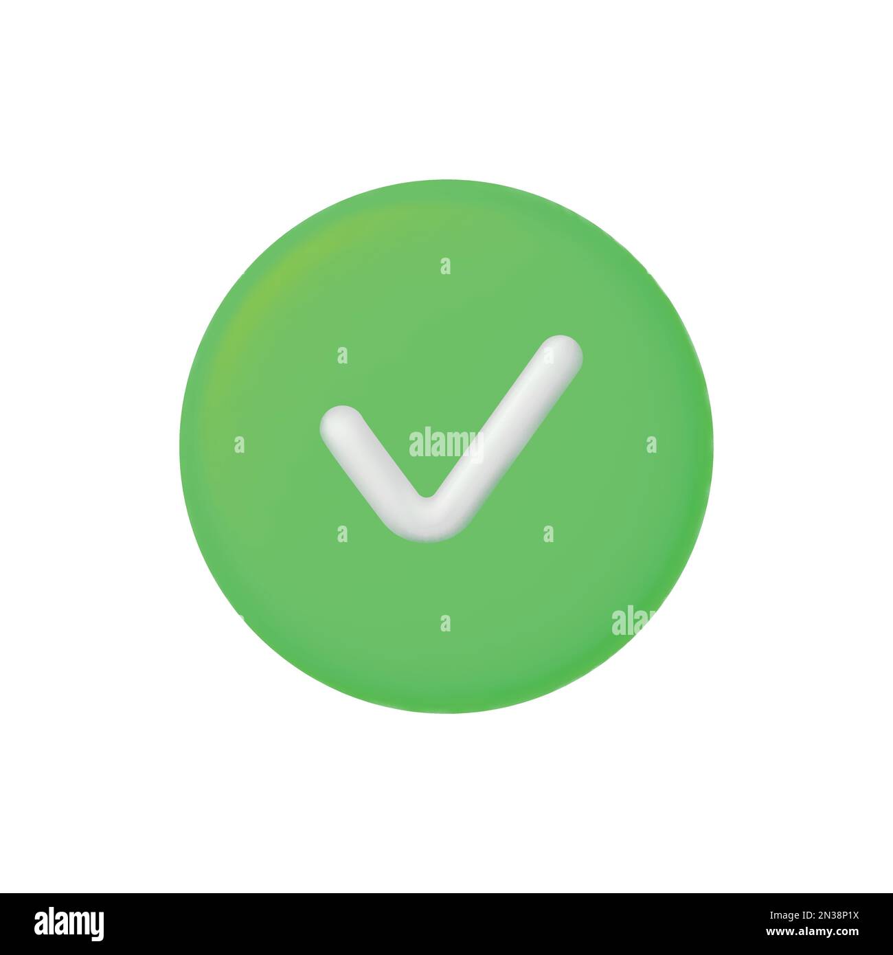 3D Right and Wrong Button in Round Shape. Green Yes and Red No Correct ...