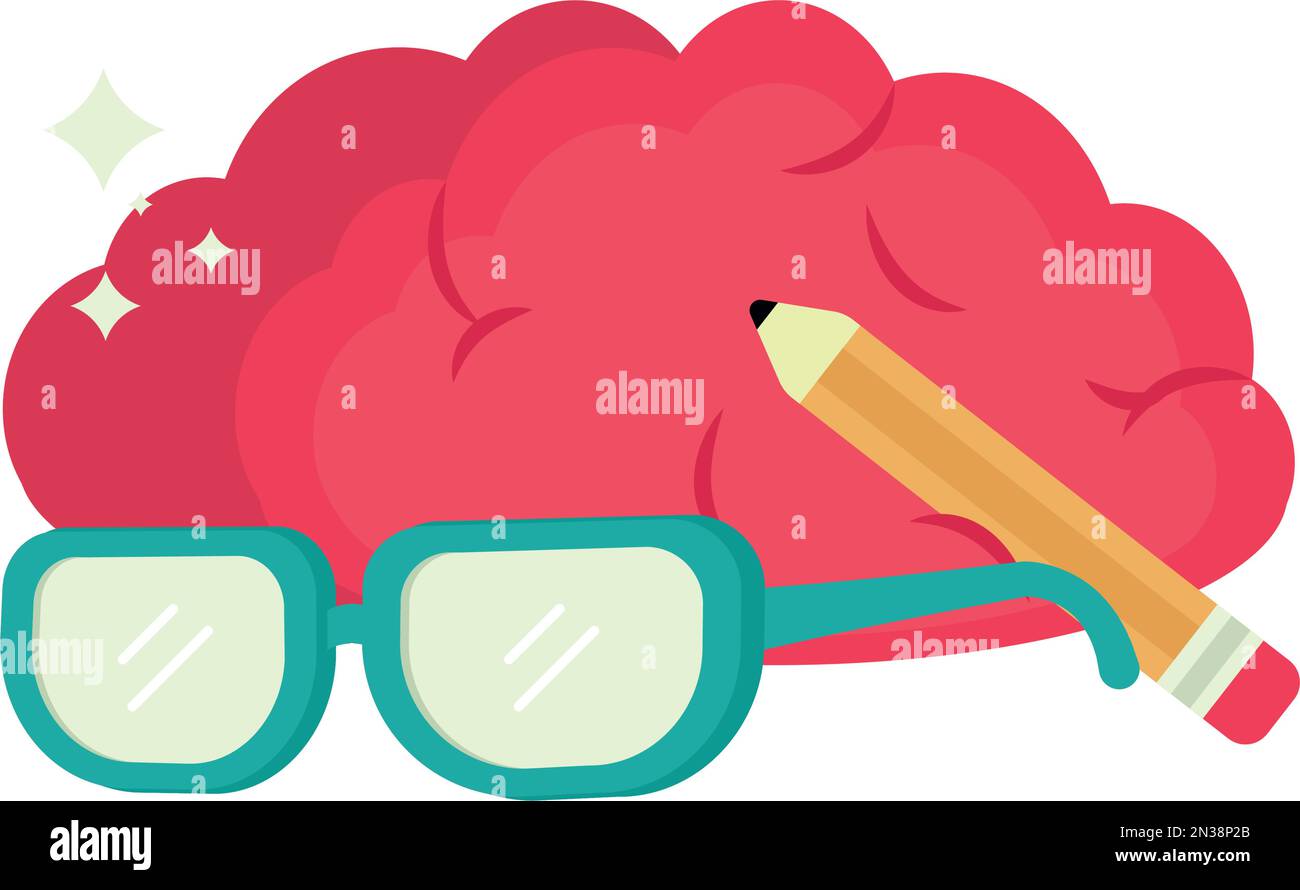 pencil with genius brain Stock Vector Image & Art - Alamy