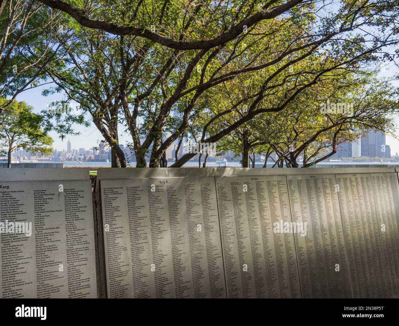 American Immigrant Wall of Honor, Ellis Island, New York, USA Stock ...