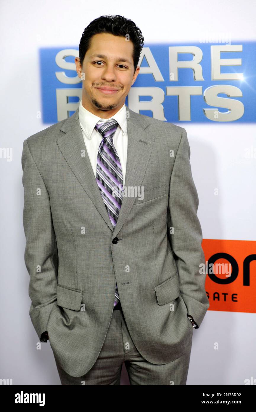 David Del Rio, a cast member in "Spare Parts," poses at the premiere of ...