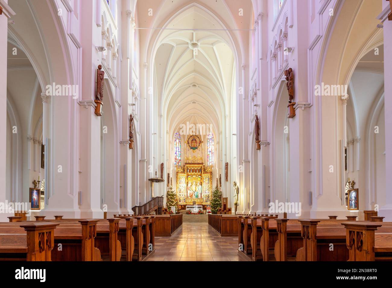 Interier of The Archcathedral Basilica of the Holy Family is a neo ...