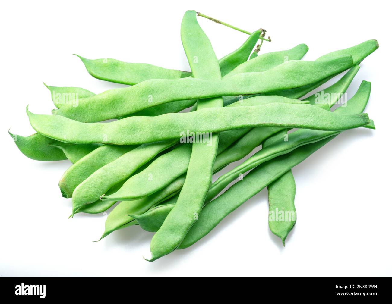 French green beans isolated on white background. Green beans are rich ...