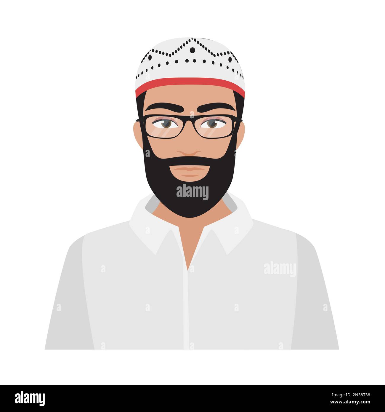 Arabian man in traditional clothes. Saudi arab man portrait avatar ...