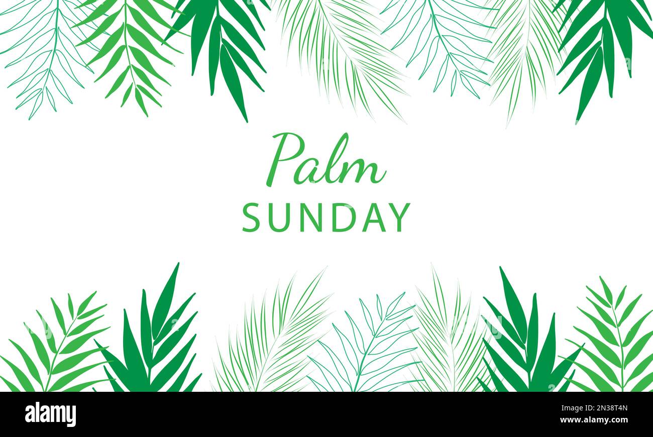 Palm Sunday - greeting banner template for Christian holiday, with palm ...