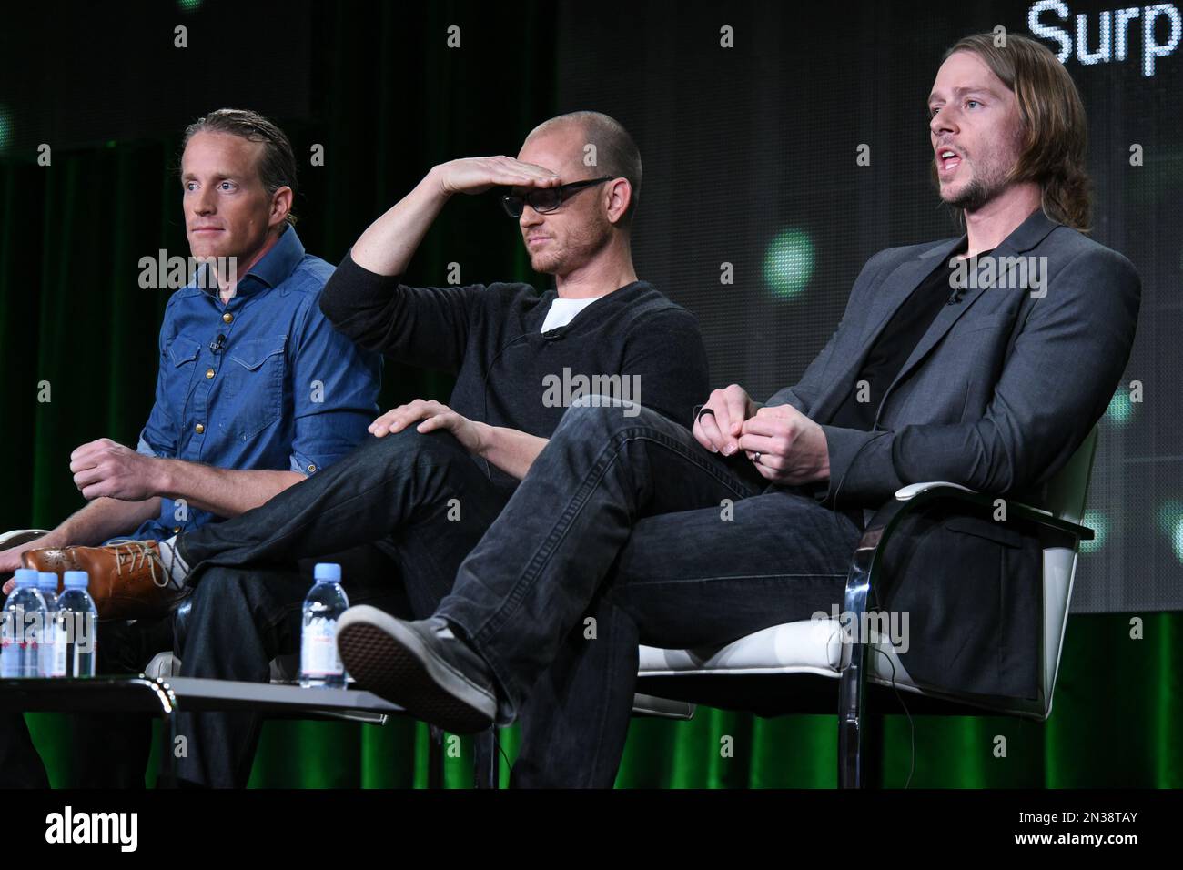 Matt Galland, from left, Blake Josephson, and Danny Bryson speak on ...