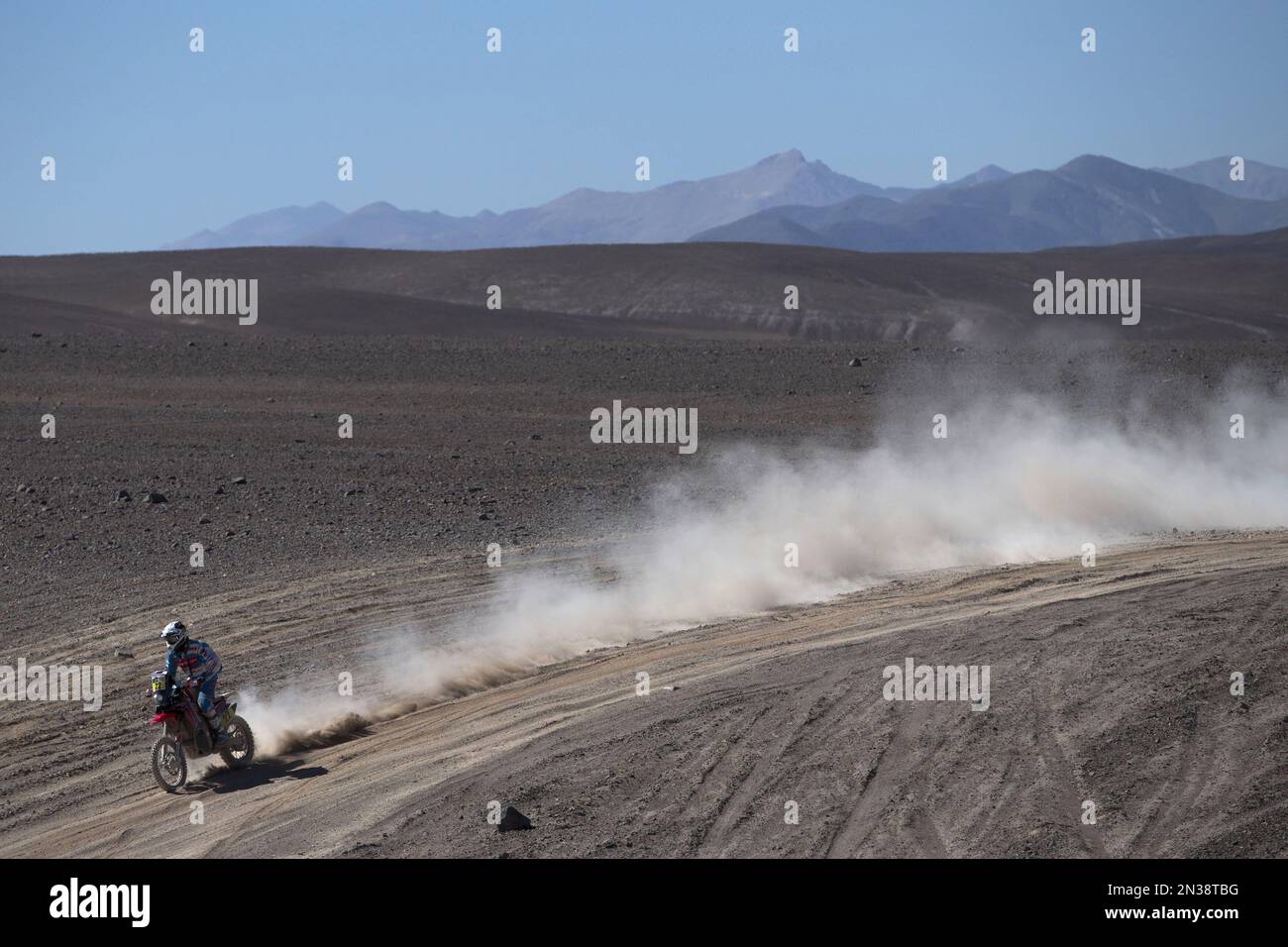 Honda rider Javier Pizzolito of Argentina races during the fifth stage ...