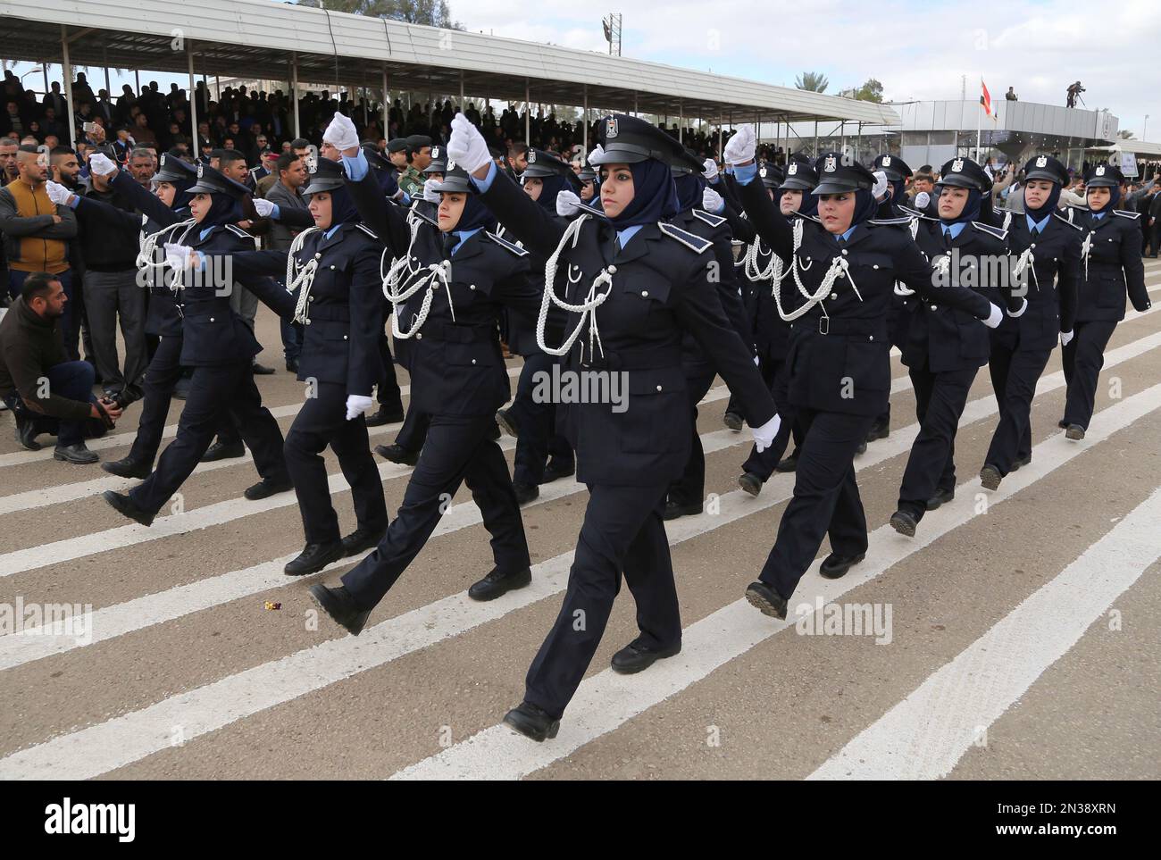 Iraq policewomen march during a ceremony marking Police Day at the ...