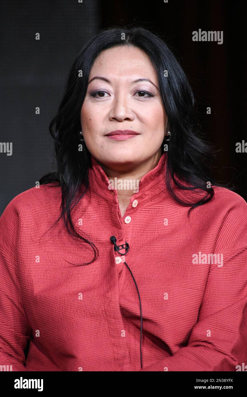 Jane Han Vissering on stage at National Geographic Channel 2015 Winter ...