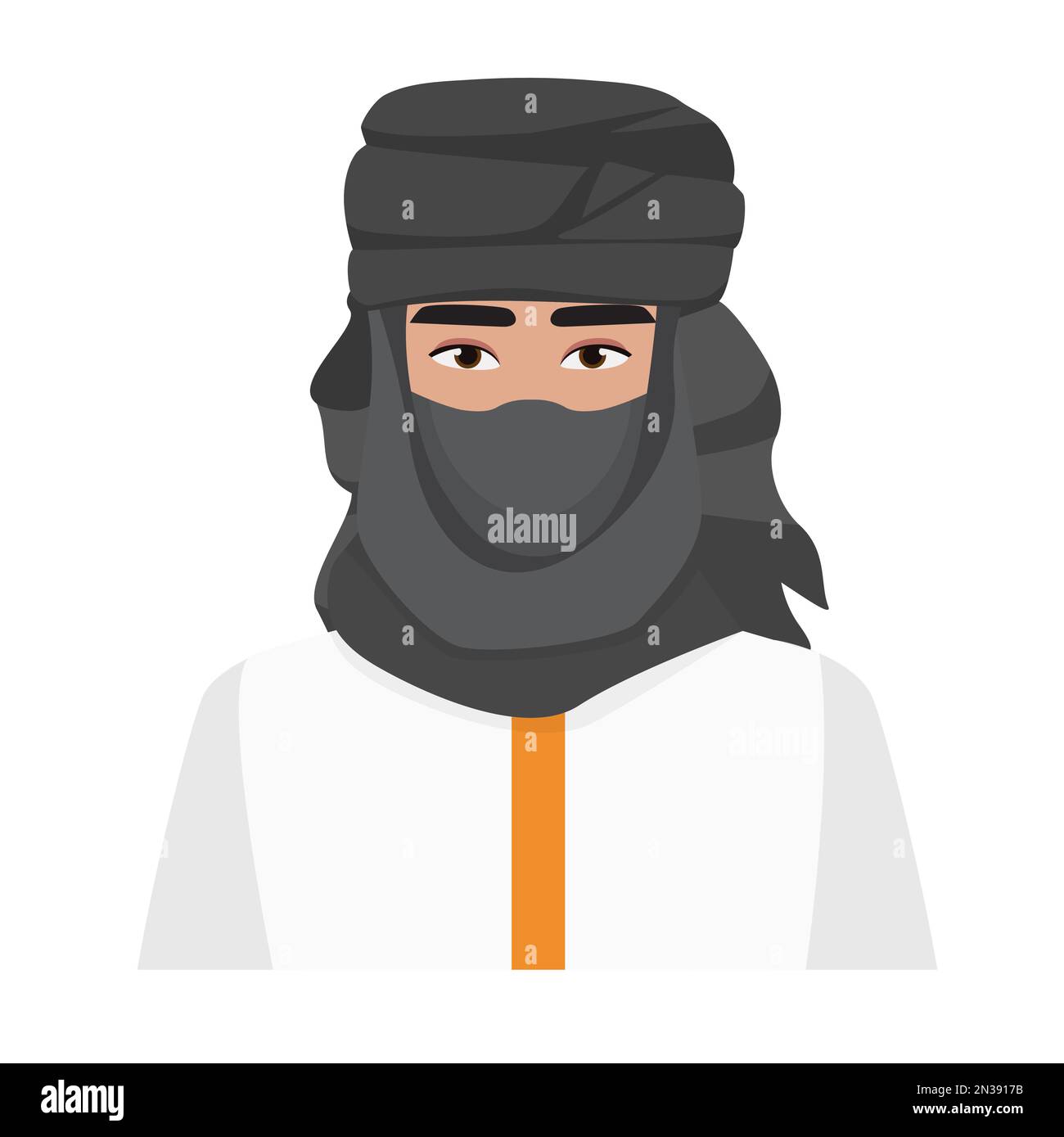 Portrait of arab bedouin. Saudi man in traditional clothes, islamic ...