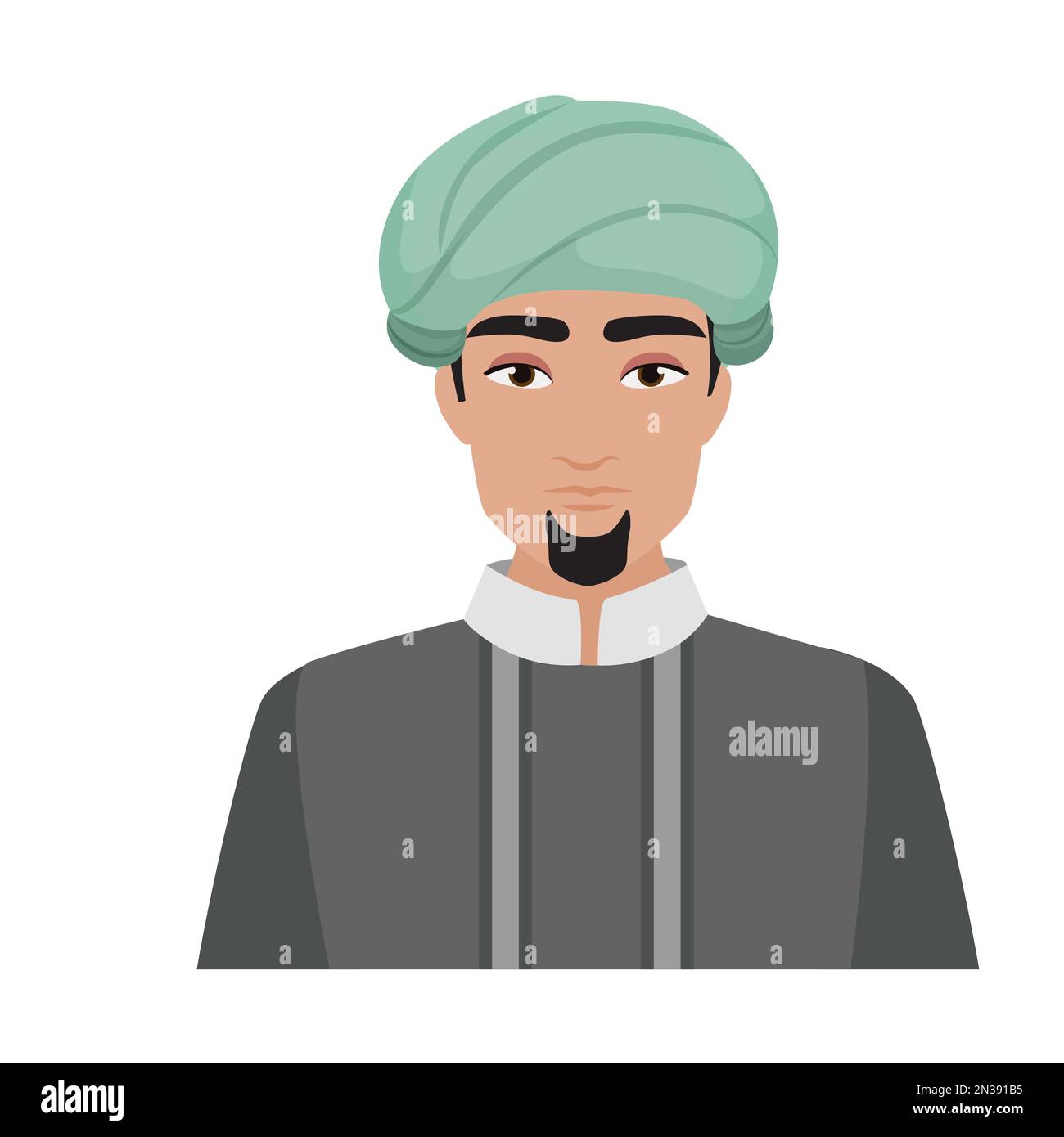 Arab man wearing turban. Portrait of saudi man in traditional clothes ...