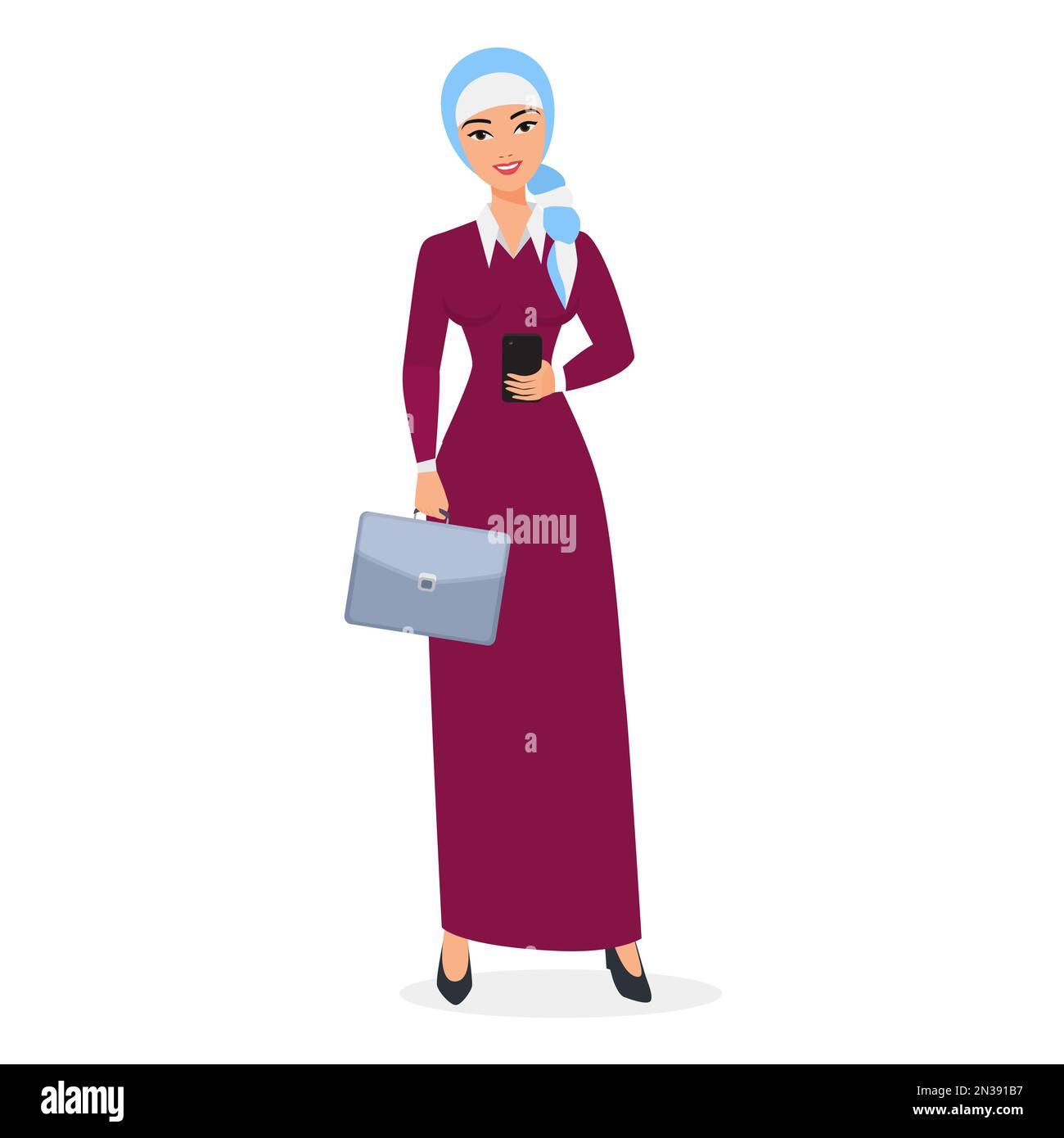 Arabian Business Woman Middle East Business Woman Muslim Business People Vector Cartoon
