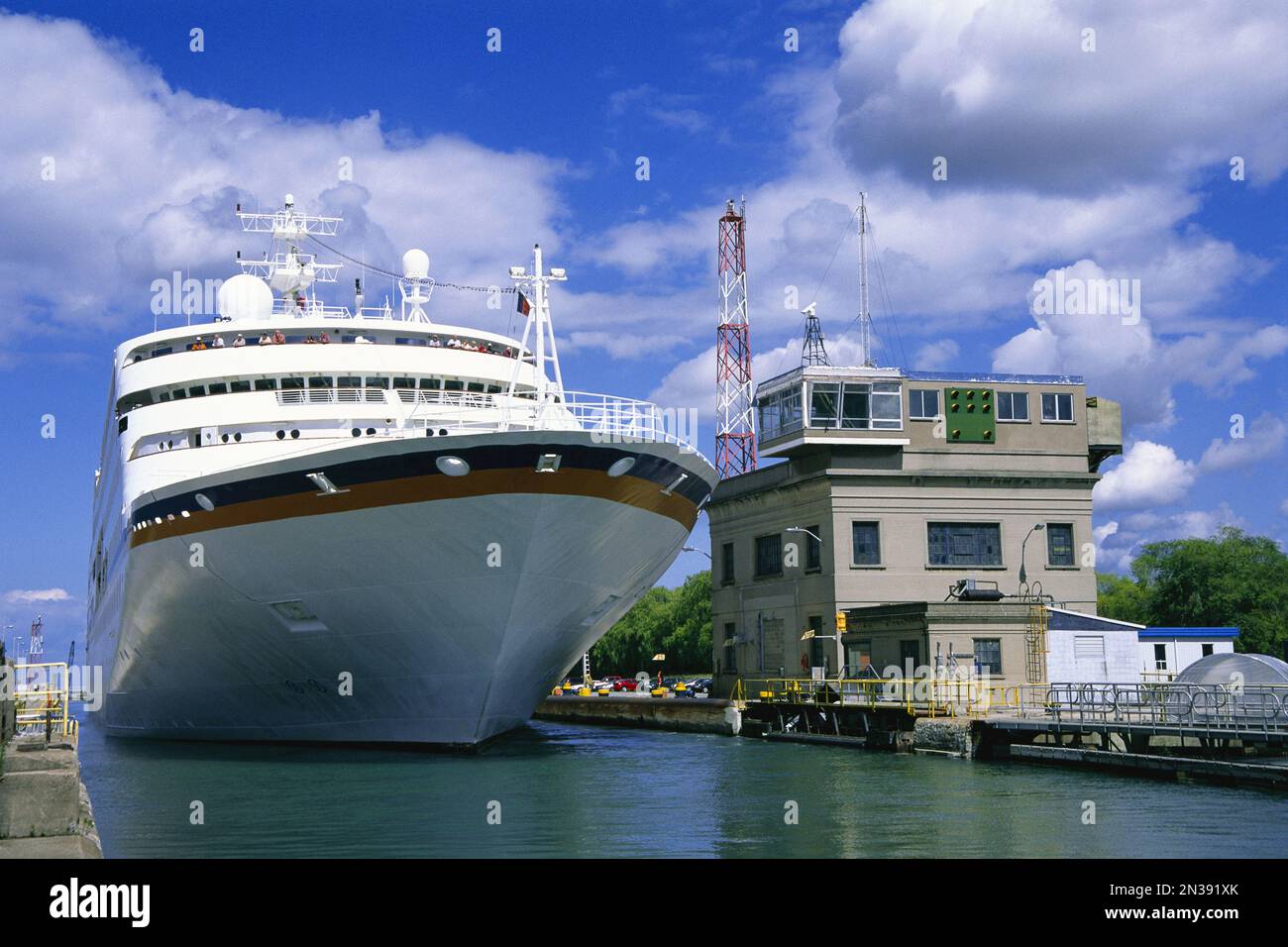 Cruise Ship in the Welland Canal, St Catharines, Ontario, Canada Stock ...