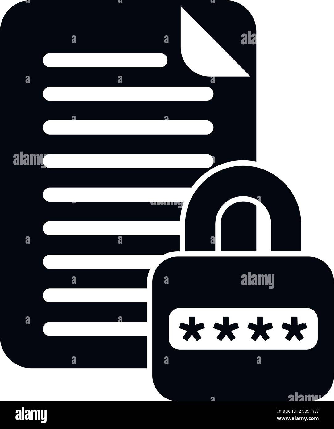 Document Password Protection Icon Simple Vector Personal Mobile Pc