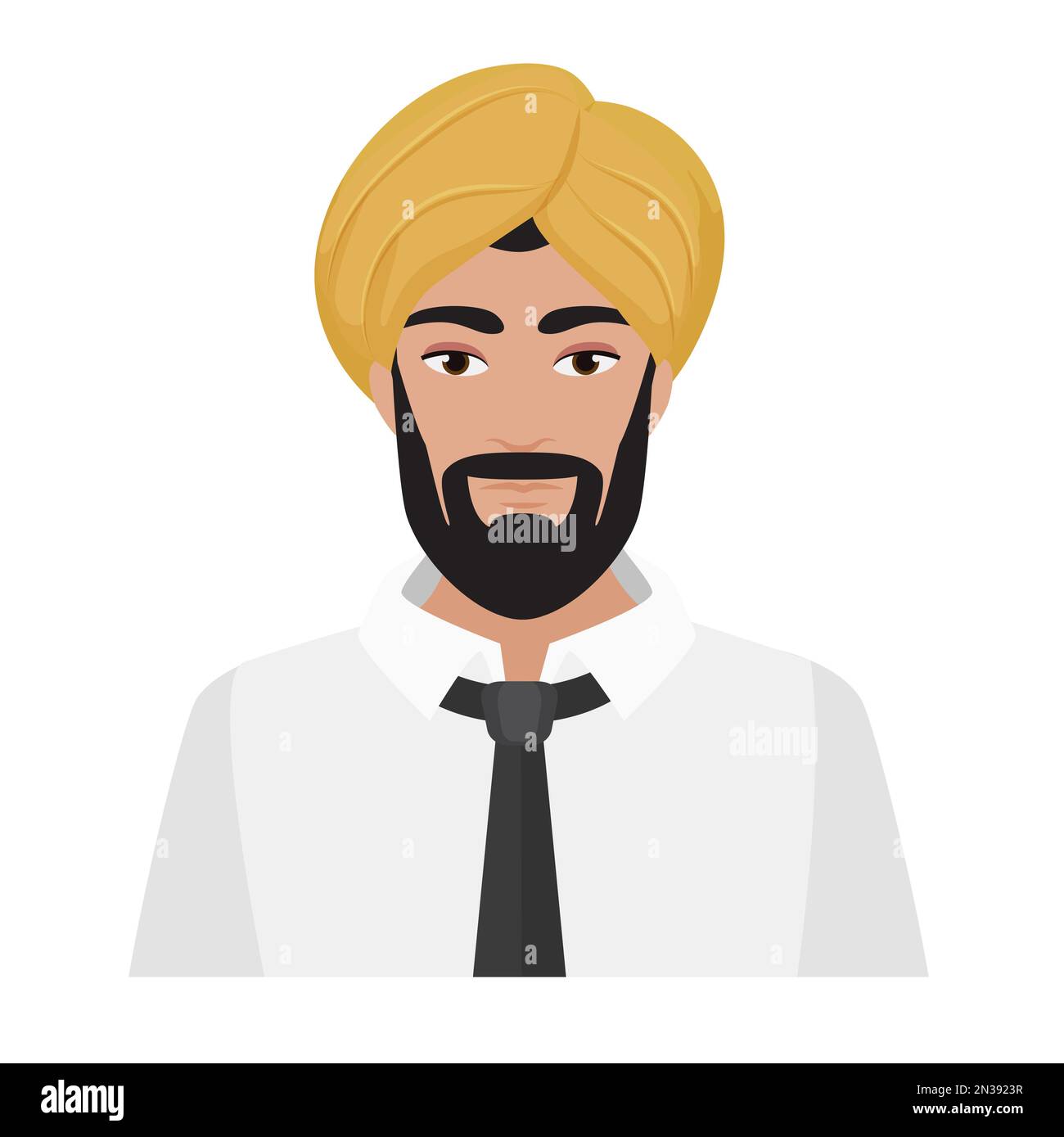 Arabian businessman in turban. Muslim people in national clothes vector ...