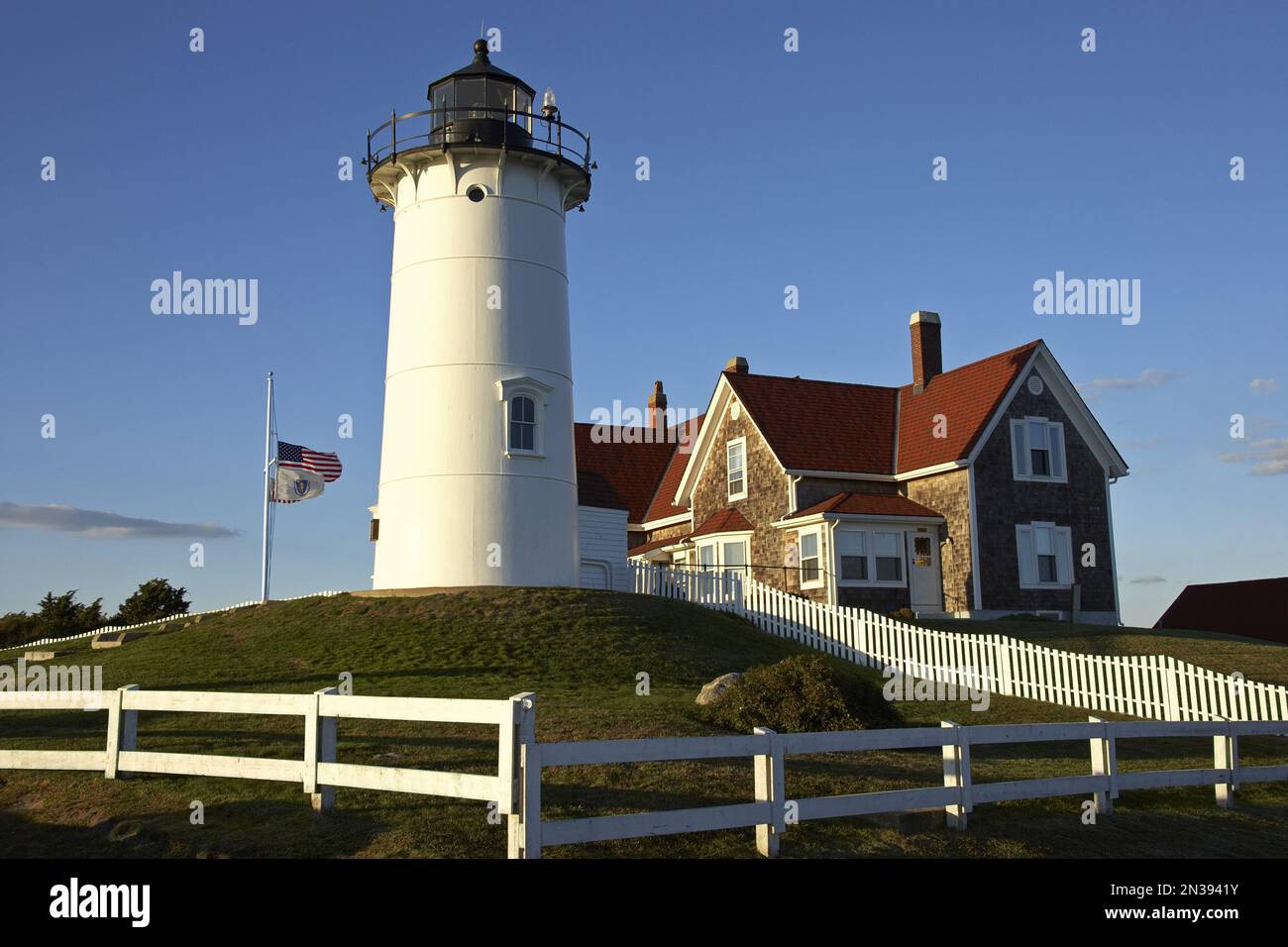 Nobska Lighthouse, Woods Hole, Falmouth, Cape Cod, Massachusetts, USA ...