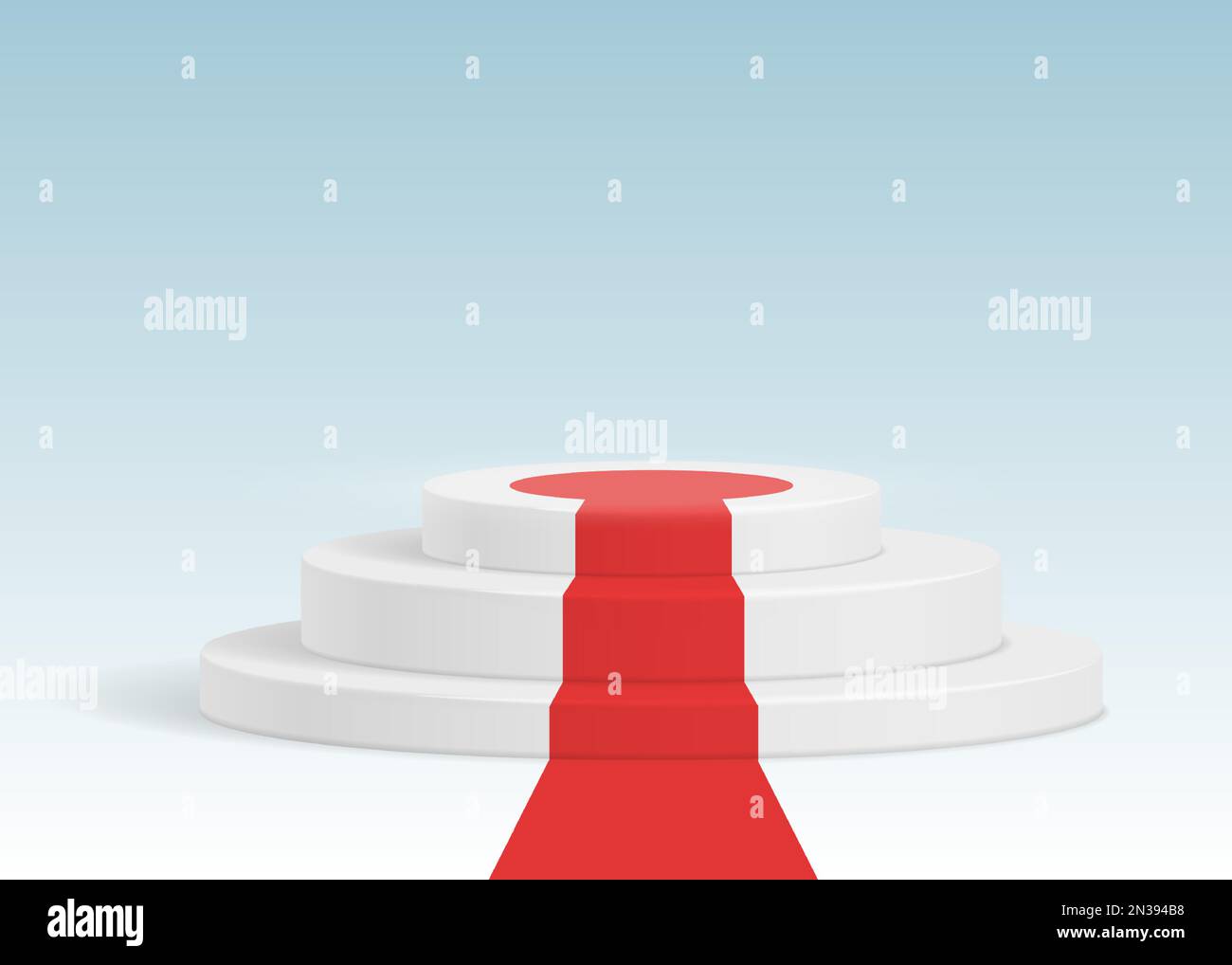 Illuminated stage podium with red carpet for award ceremony realistic ...