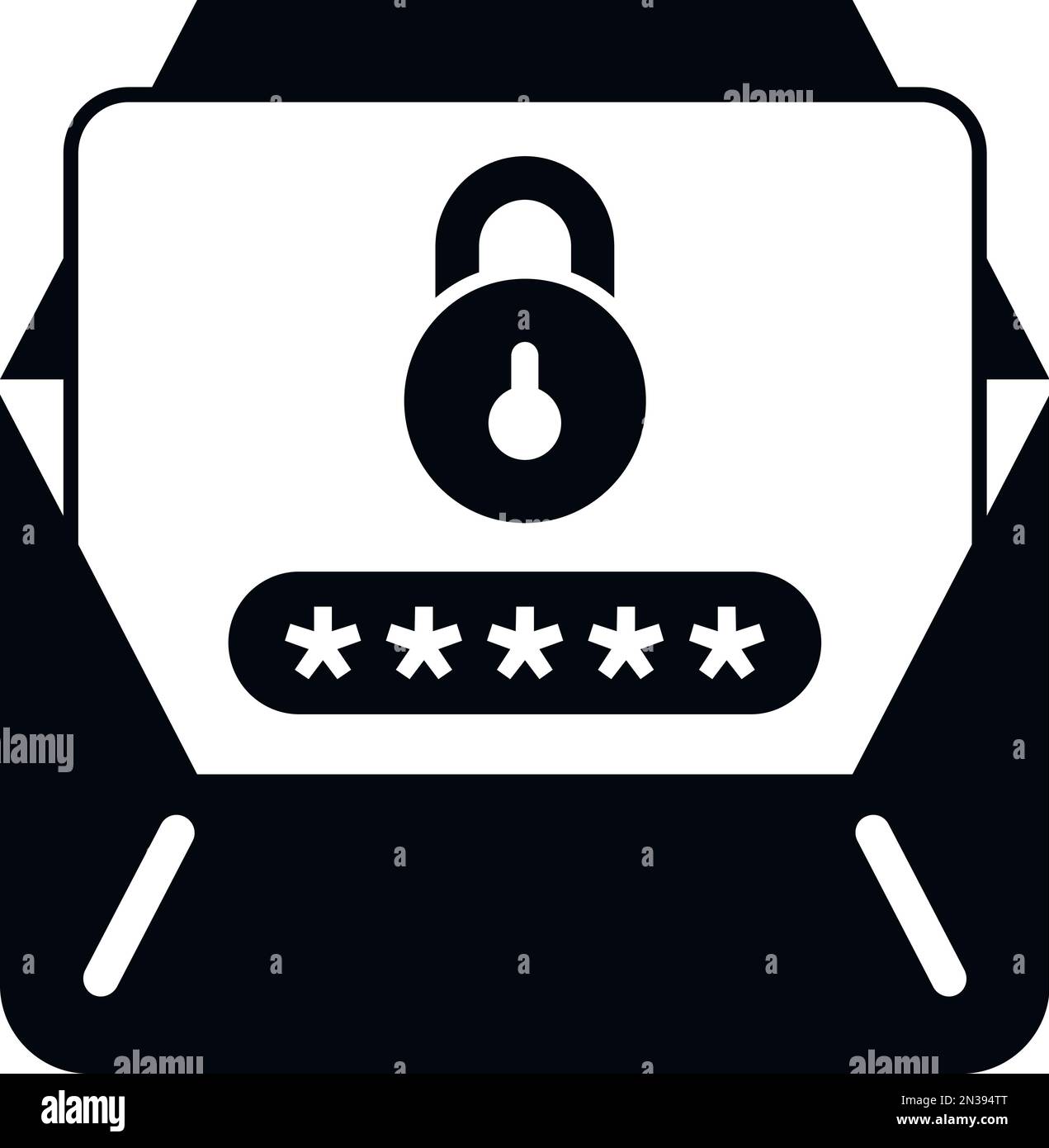 Mail lock icon simple vector. Screen reset. Policy system Stock Vector ...