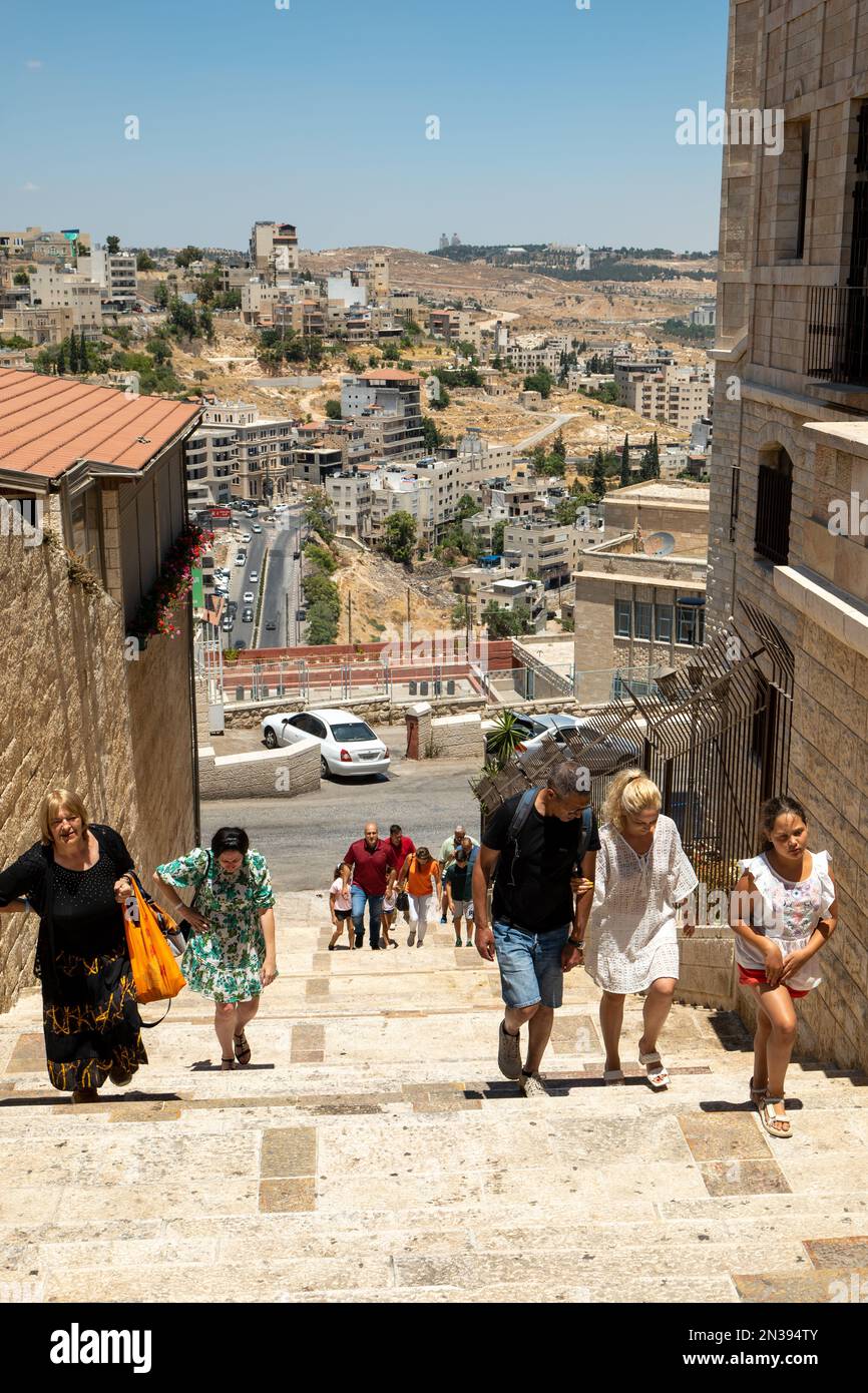 Bethlehem, West Bank, Palestine - 21 July 2022: Various Tourists Walk ...