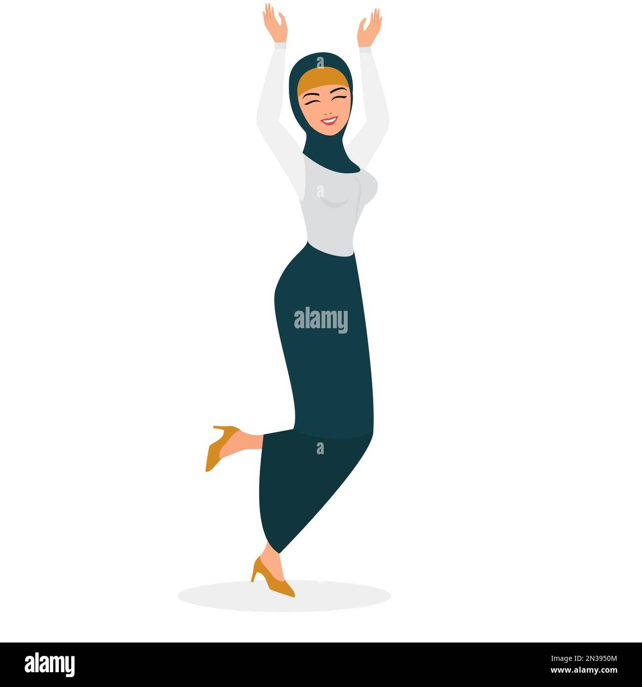 Excited arabic business woman. Happy islamic business lady, office ...