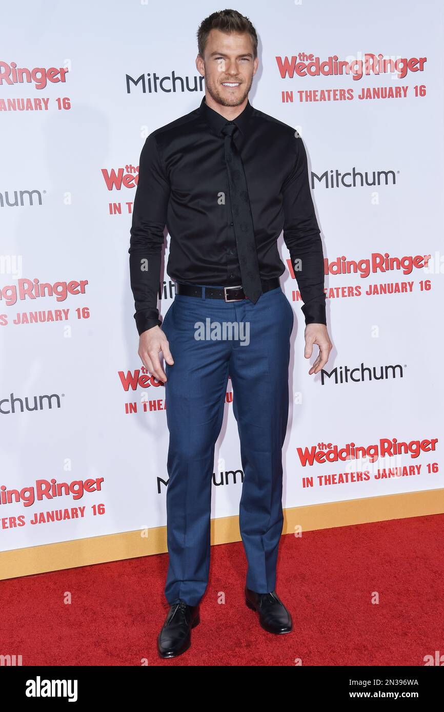 Alan Ritchson arrives at the LA Premiere Of The Wedding Ringer at the ...