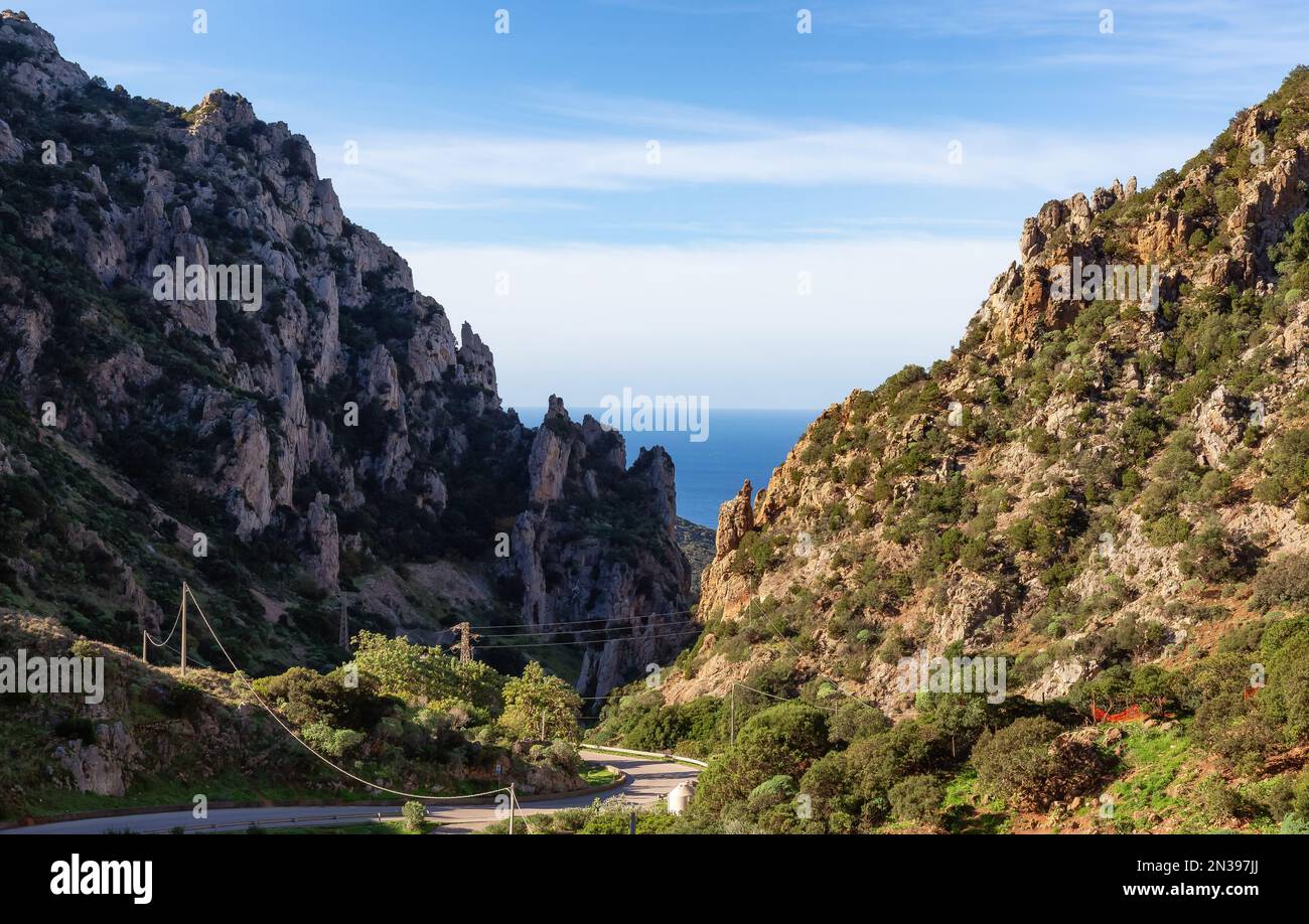 Scenic Highway on the Sea Coast. Sardinia, Italy Stock Photo - Alamy