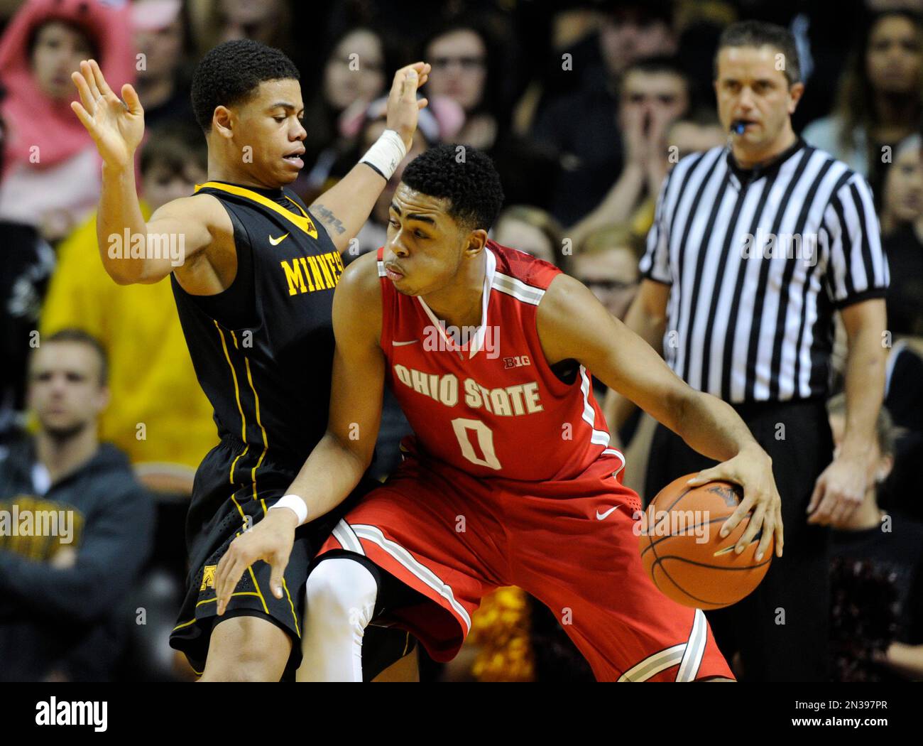 Minnesota guard Nate Mason (2) defends Ohio State guard D'Angelo ...