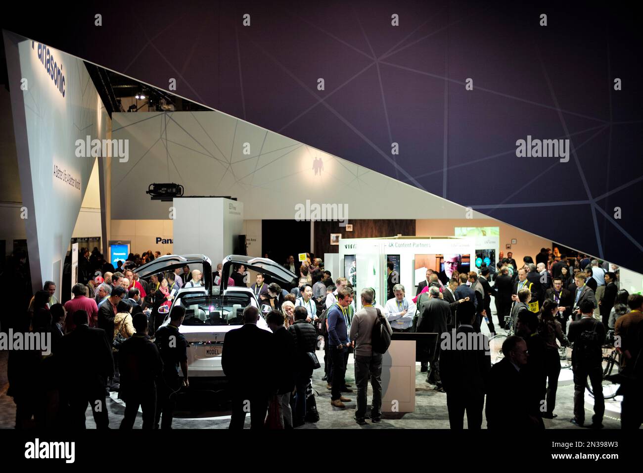 Tesla Model X is on display at the Panasonic booth at the International ...